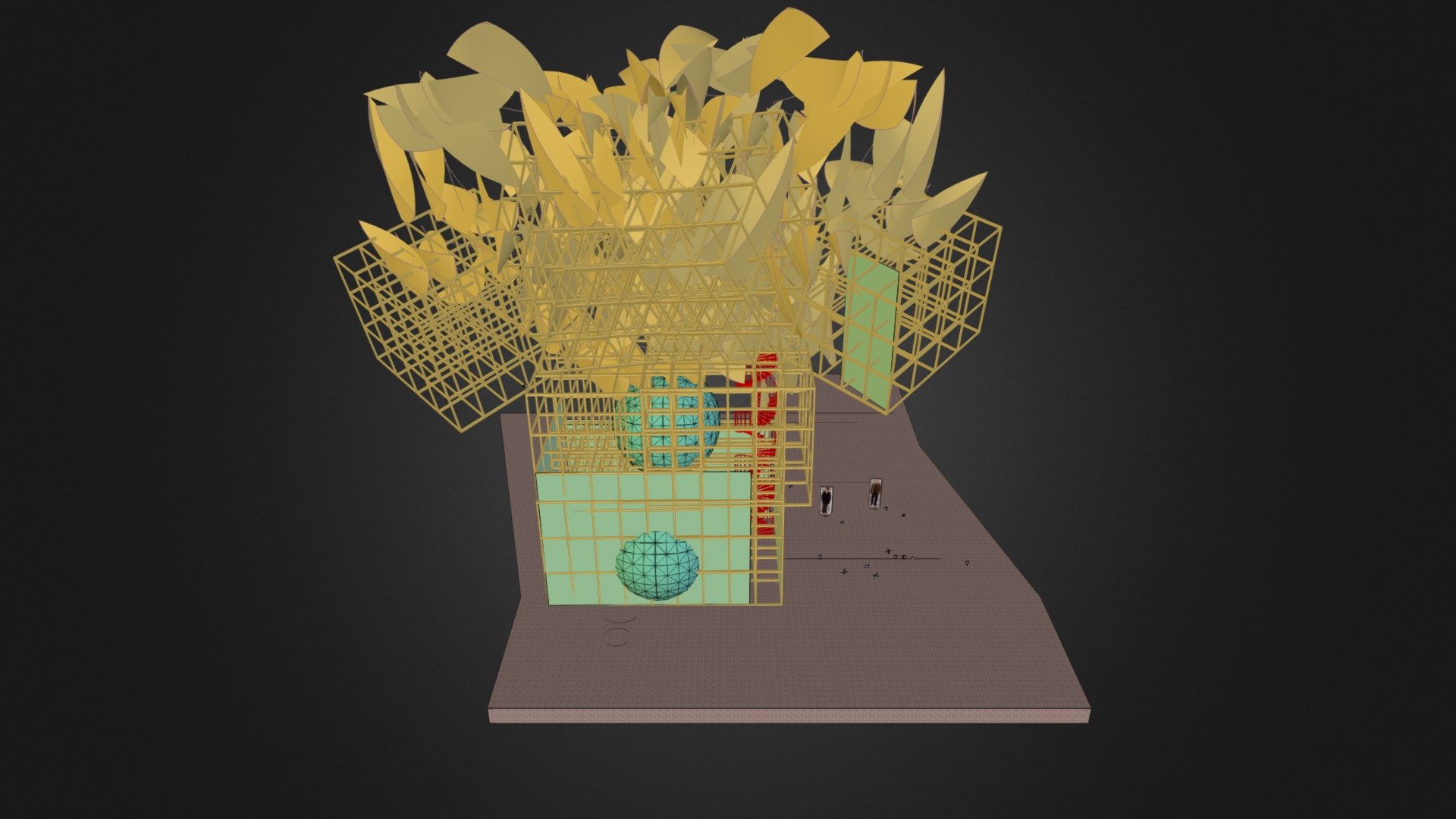 Golden tower - 3D model by heliocentric [dbc8964] - Sketchfab