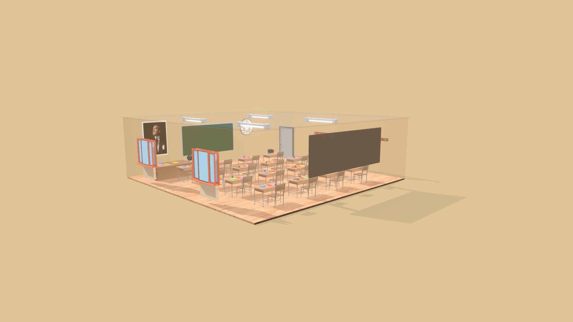 School Classroom - Download Free 3D model by Alihan (@BenAlihan ...