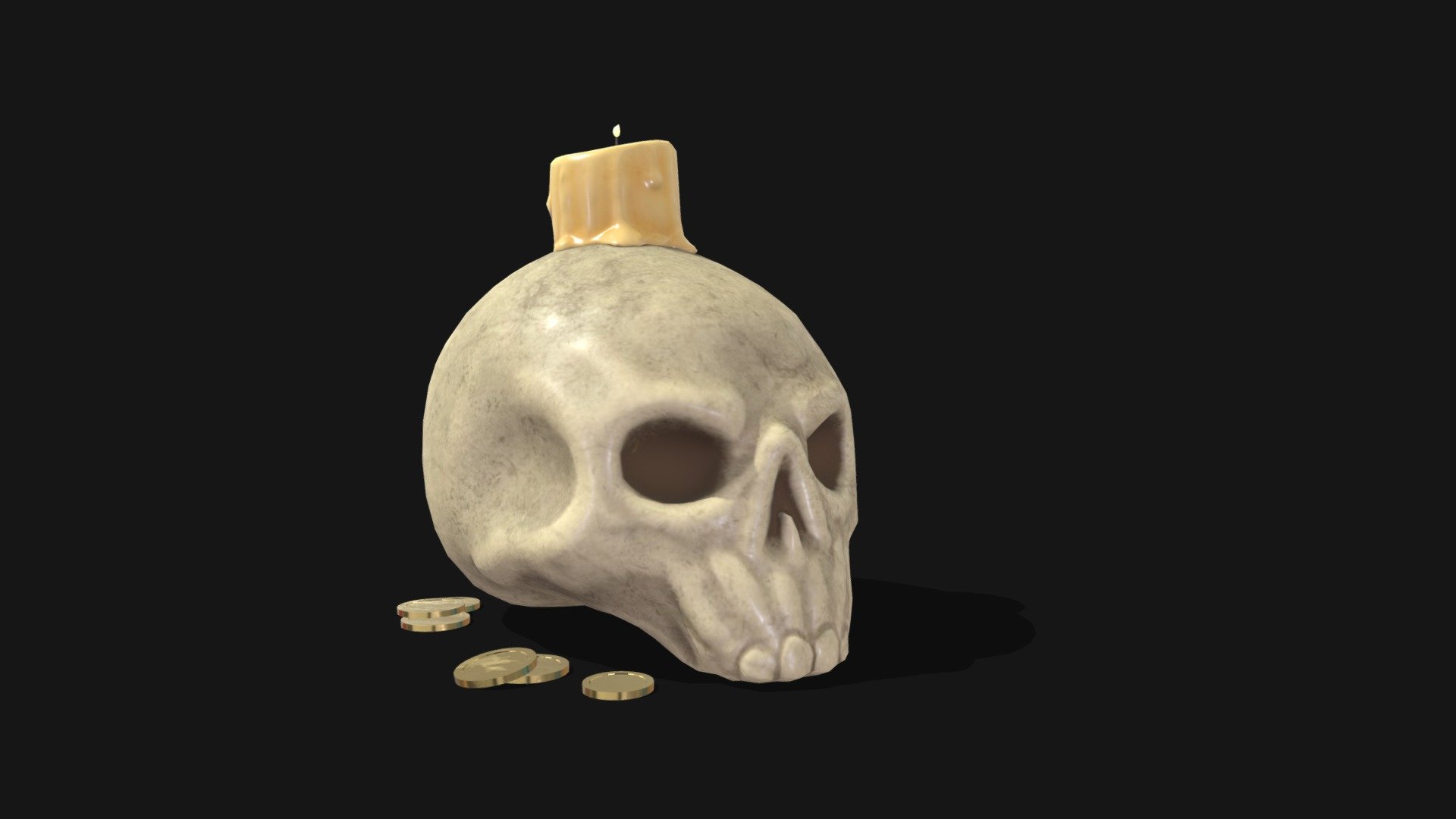 Stylized Skull Candle - 3D model by keichenberger [dbd08c2] - Sketchfab