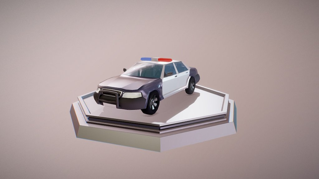 Police car, Low-poly - 3D model by Alekv [dbd5871] - Sketchfab