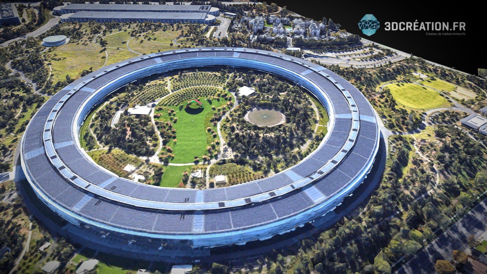 APPLE PARK CUPERTINO - 3D model by 3dcreation_lyon [dbd6094] - Sketchfab