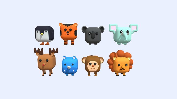 Cubeanimals 3D models - Sketchfab