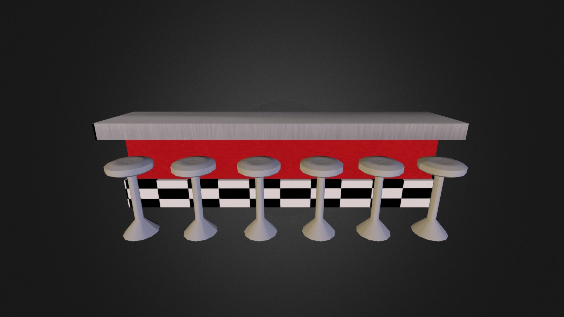 Diner Bar & Stools - 3D model by justPRNZA [dbe1792] - Sketchfab
