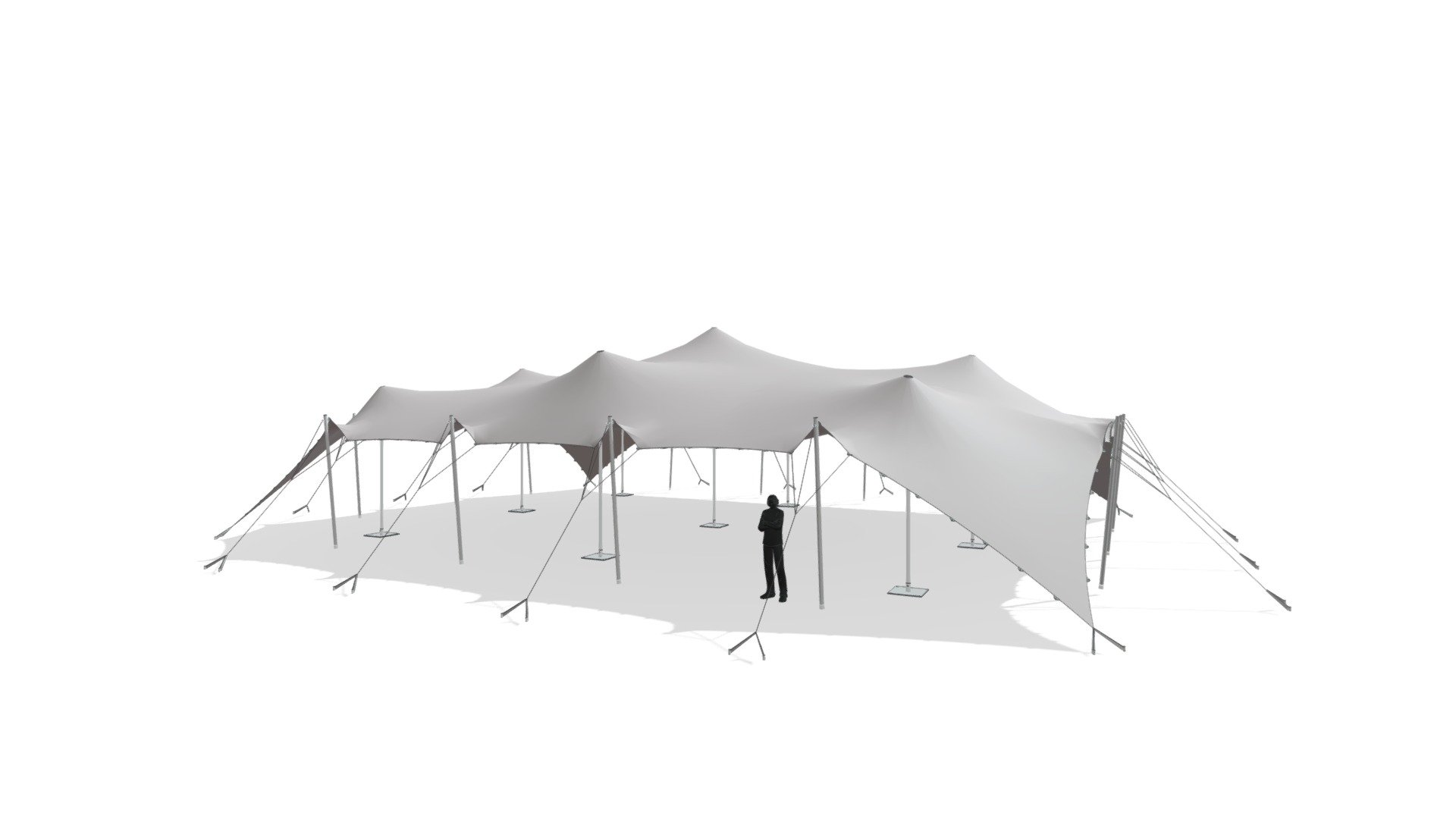 20m x 15m Corners Down - 3D model by FREEFORM® STRETCH TENTS ...