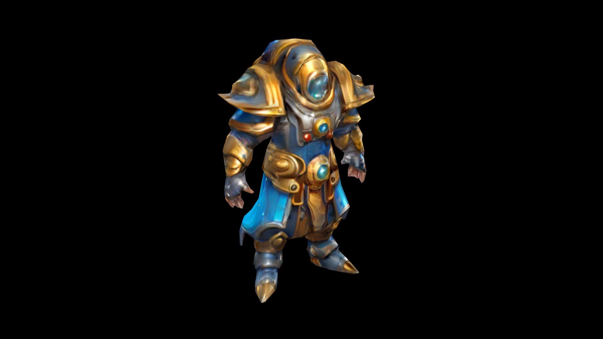 Anime character with yellow and blue armor. - Download Free 3D model by ...