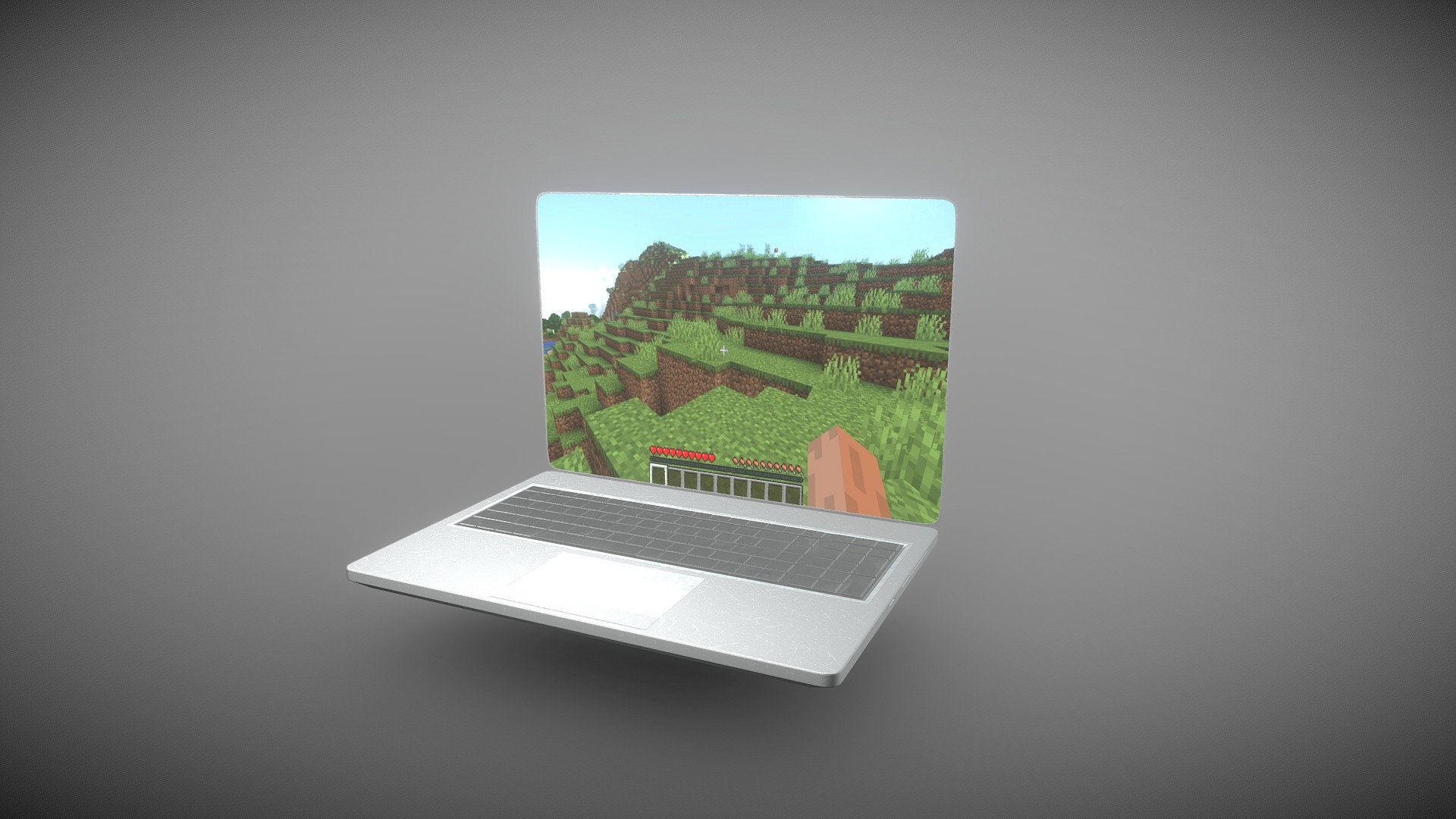 Laptop with minecraft - 3D model by Alisha (@AlishaBegum) [dbe59dd ...