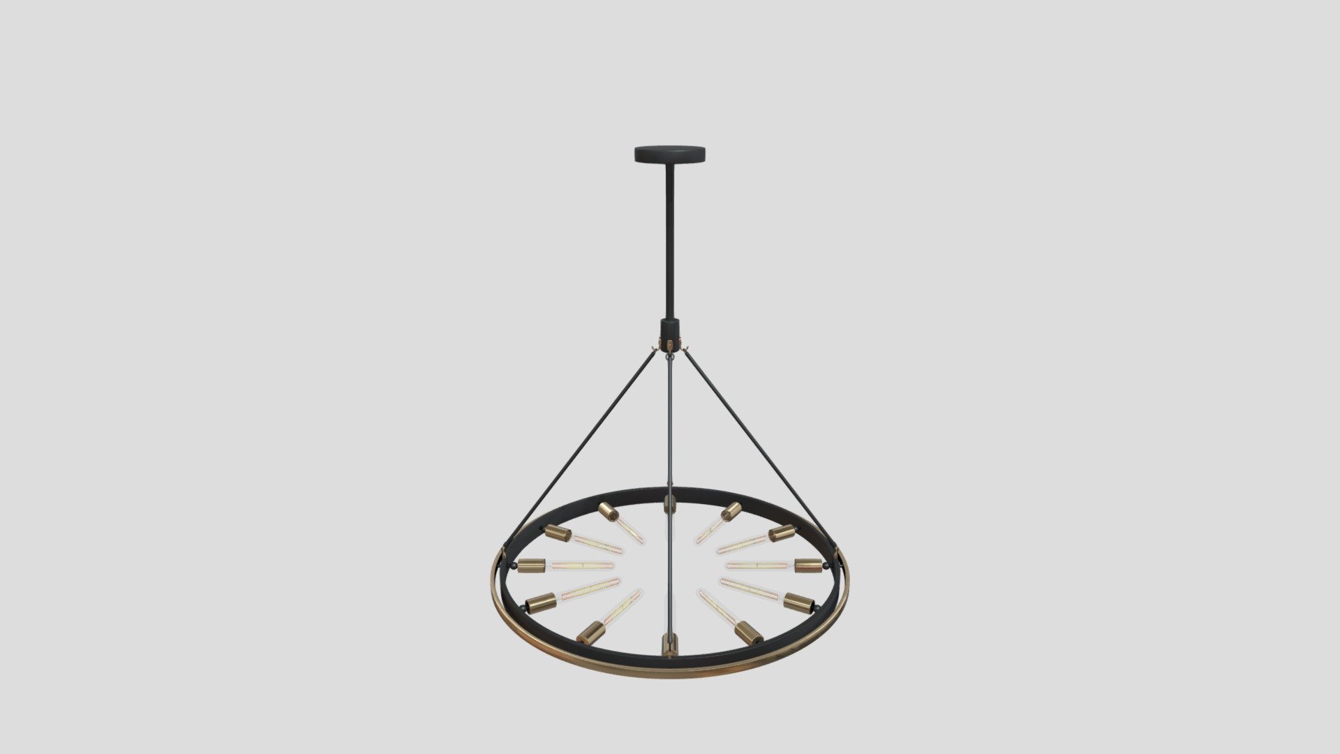 Chambers Chandelier - Black with Gold finish - Buy Royalty Free 3D model by 3DImaginationHub ...