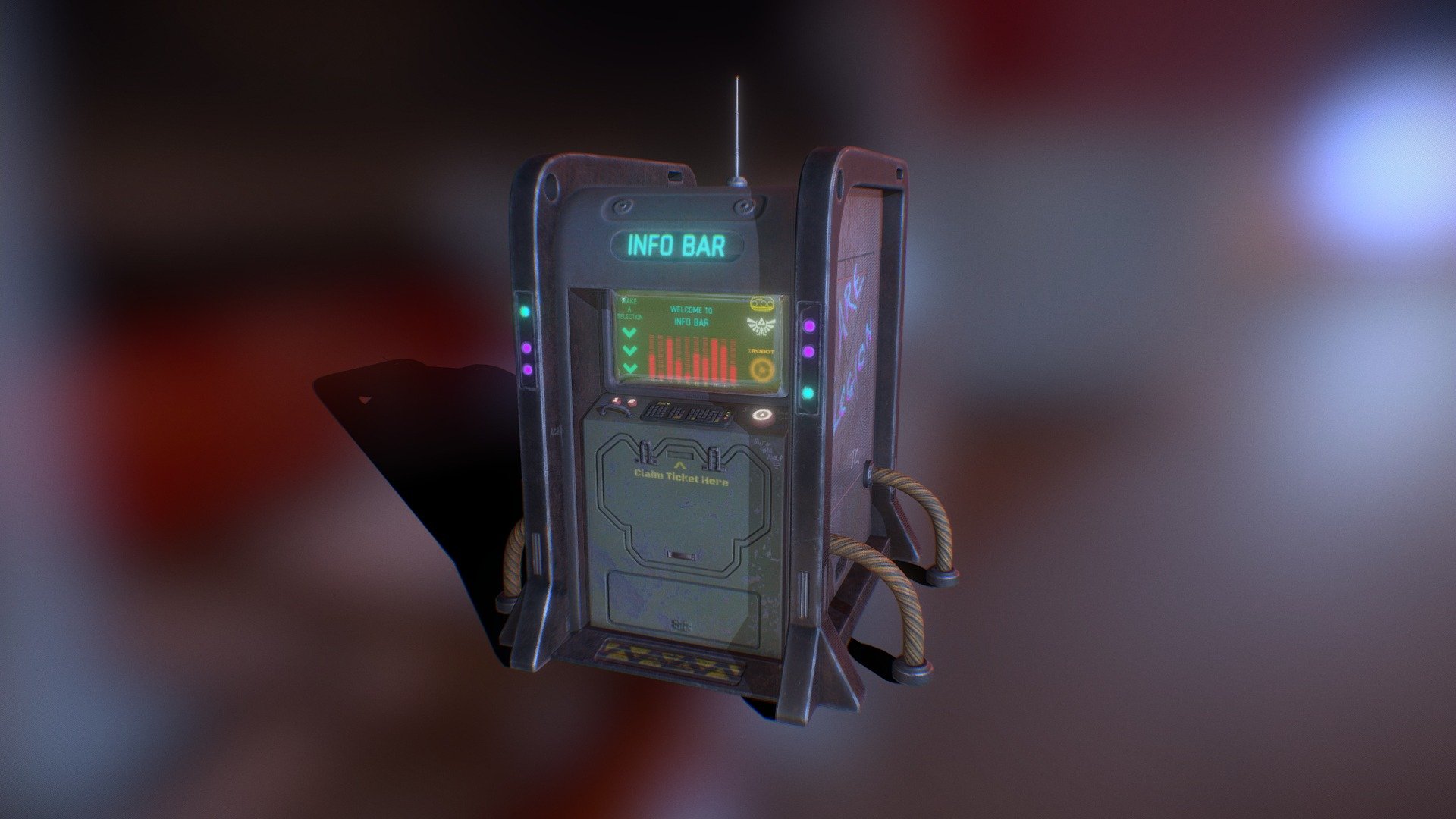 Cyberpunk info ticket machine - Buy Royalty Free 3D model by Mellora ...