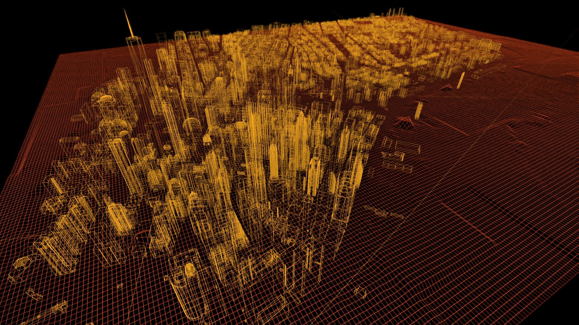 Downtown Manhattan Wireframe - 3D model by Tahsin Ridwan Pulok ...