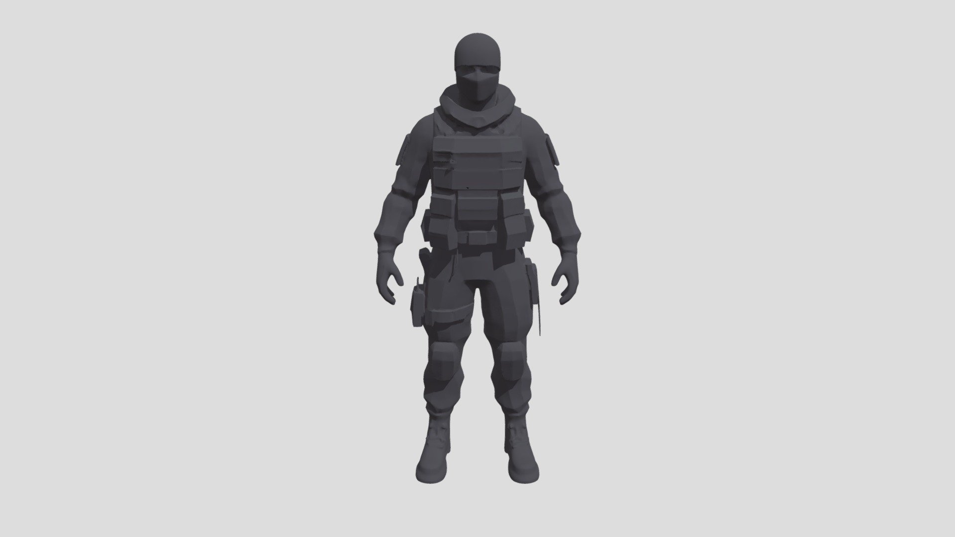 Tactical soldier in black combat gear - Download Free 3D model by ...