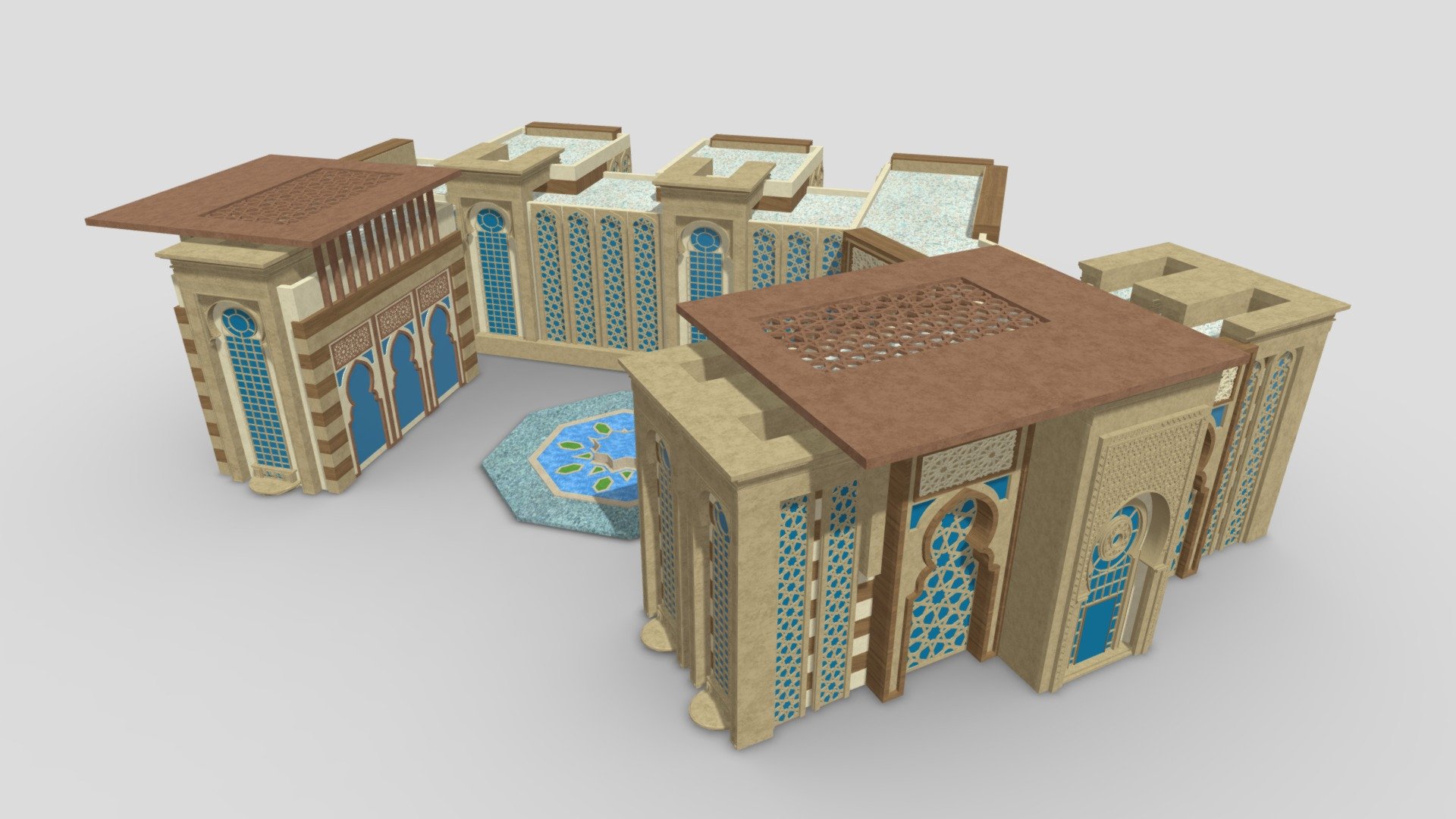 0166 - Islamic Facade Building - Buy Royalty Free 3D model by Vertex ...