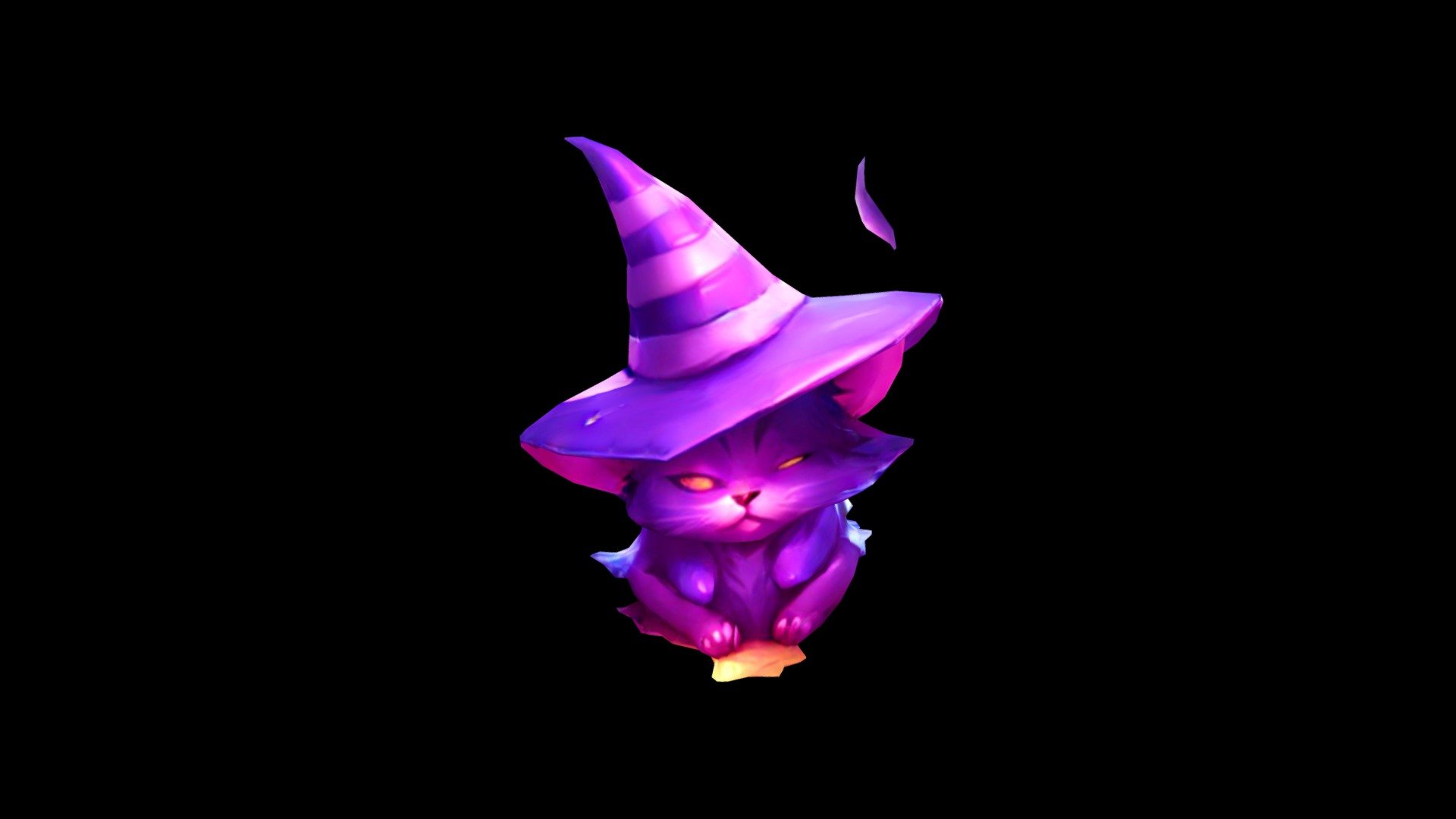 A wizardly cat wearing a tall purple hat with or - Download Free 3D ...