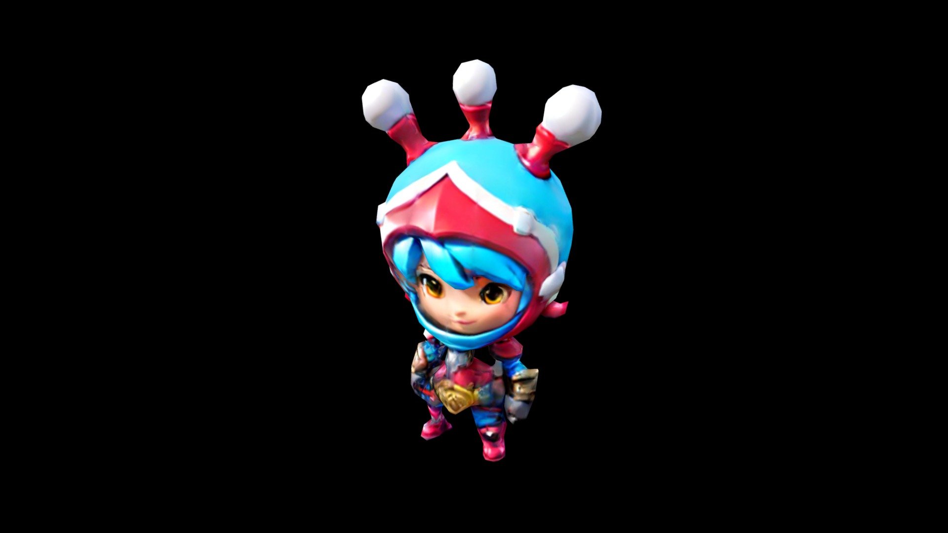 Chibi Fighter An adorable warrior girl in a vibr - Download Free 3D ...