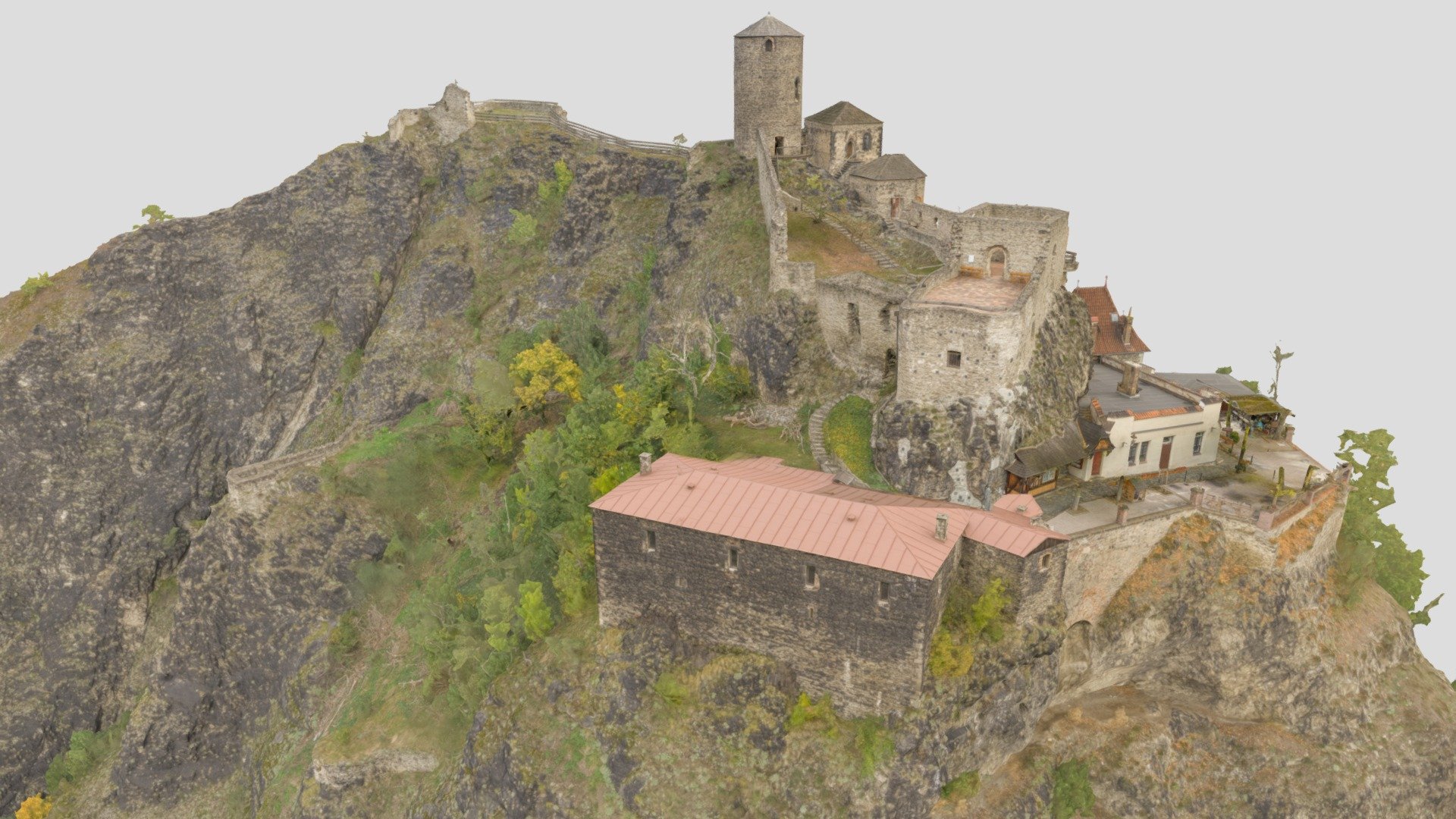 Hrad Střekov / Střekov Castle - 3D model by G4D [dc1854a] - Sketchfab