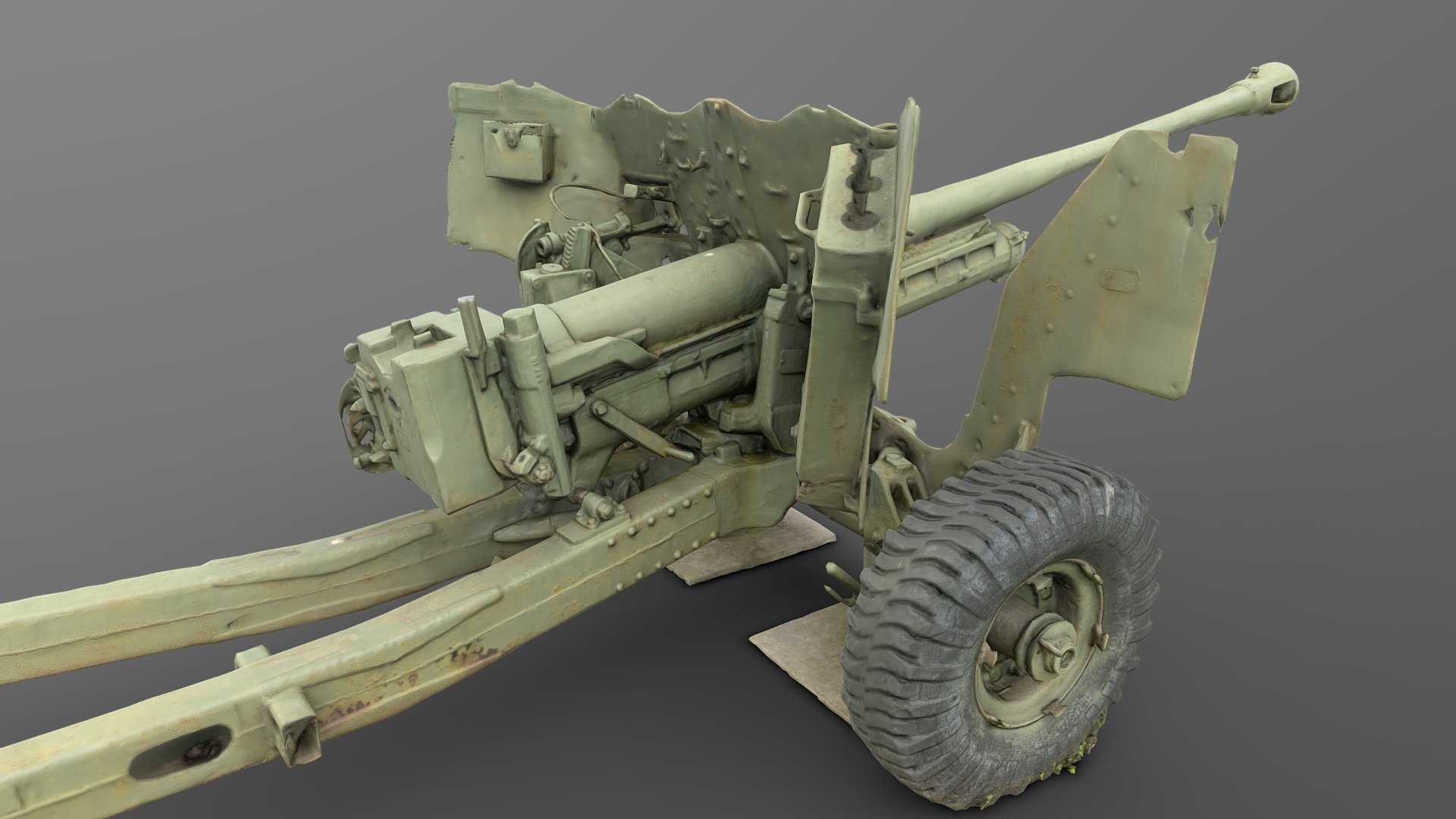 Military artillery gun - low poly from scan - Buy Royalty Free 3D model ...