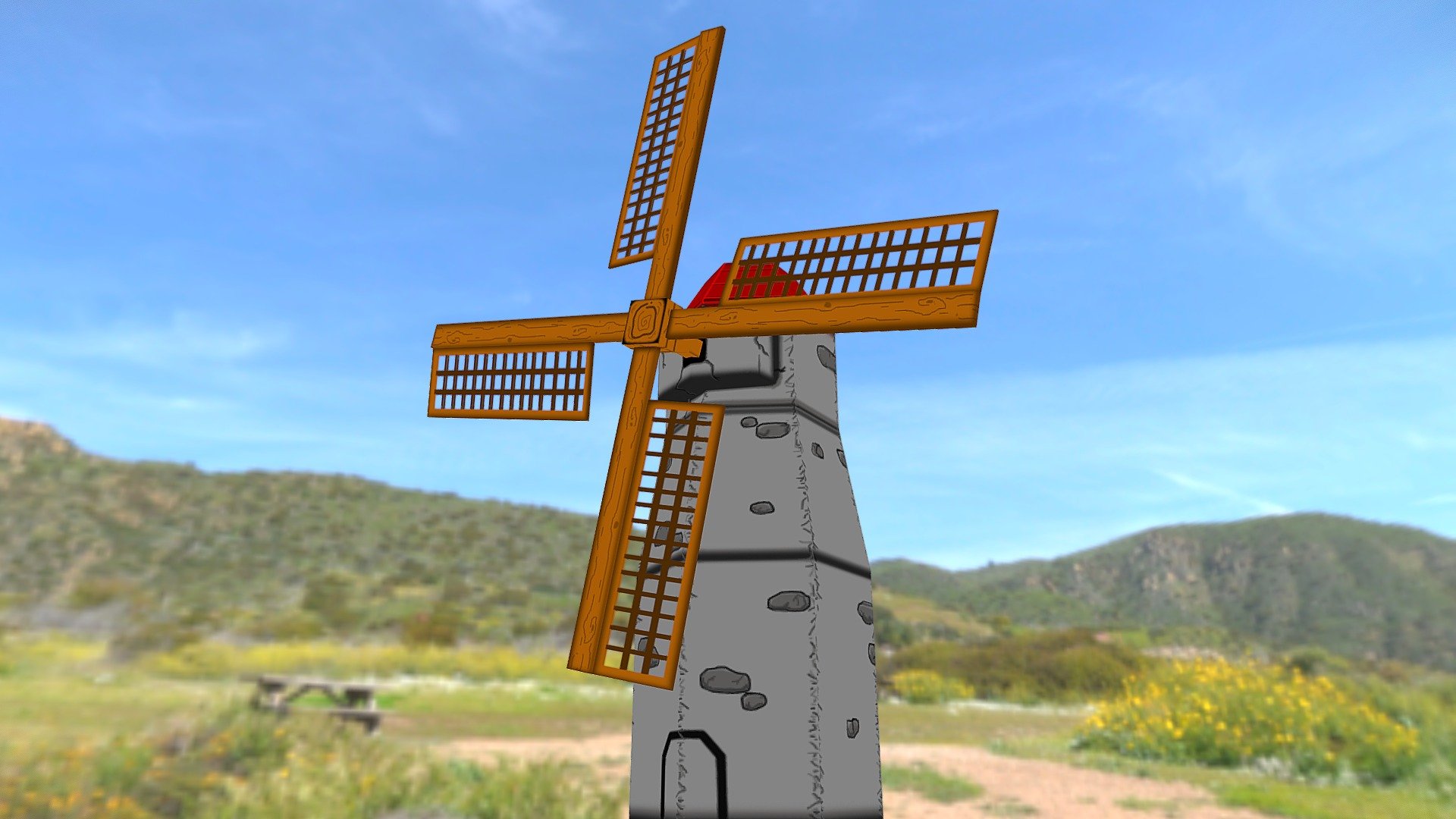 Windmill game ready (Animated) - 3D model by Deathly [dc198cd] - Sketchfab