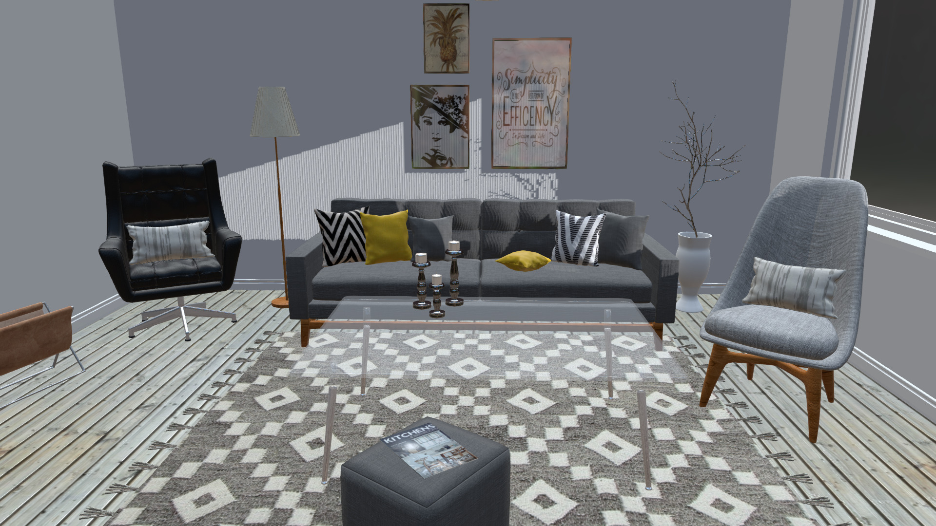 Scandinavian Living Room - 3D model by Wivoca [dc23908] - Sketchfab