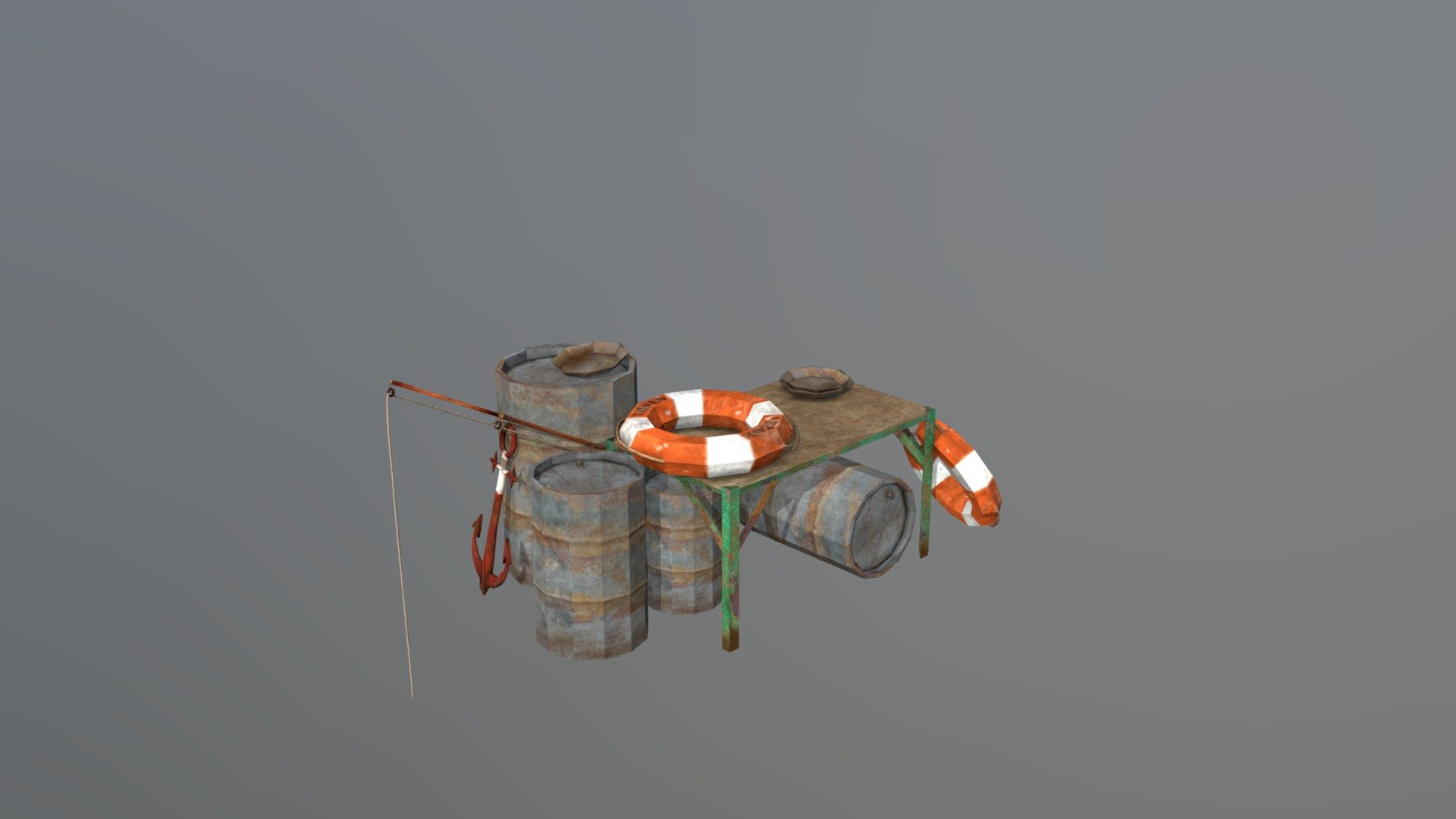 By the ocean - Texture 2 More detailed props - 3D model by Pepijn ...