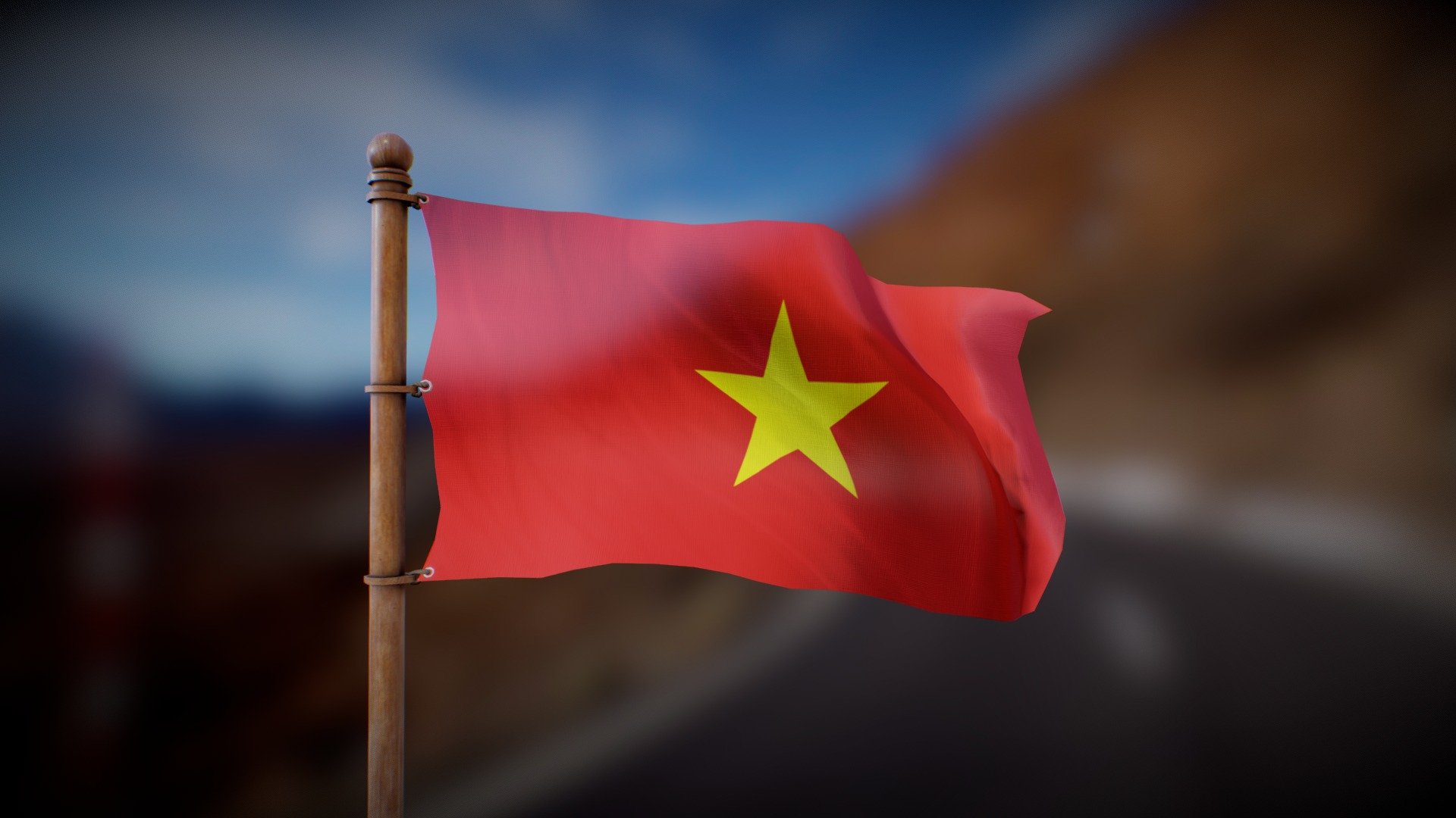Flag of Vietnam - Wind Animated Loop - Buy Royalty Free 3D model by Deftroy [dc37c18 ...
