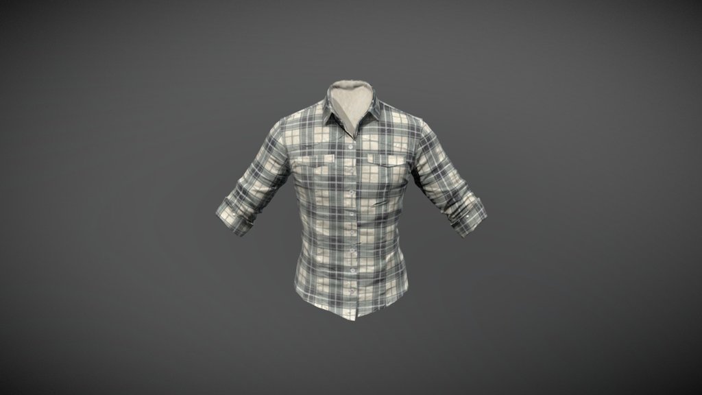 CHECKED SHIRT (WHITE) - 3D model by PUBGShowcase [dc39443] - Sketchfab