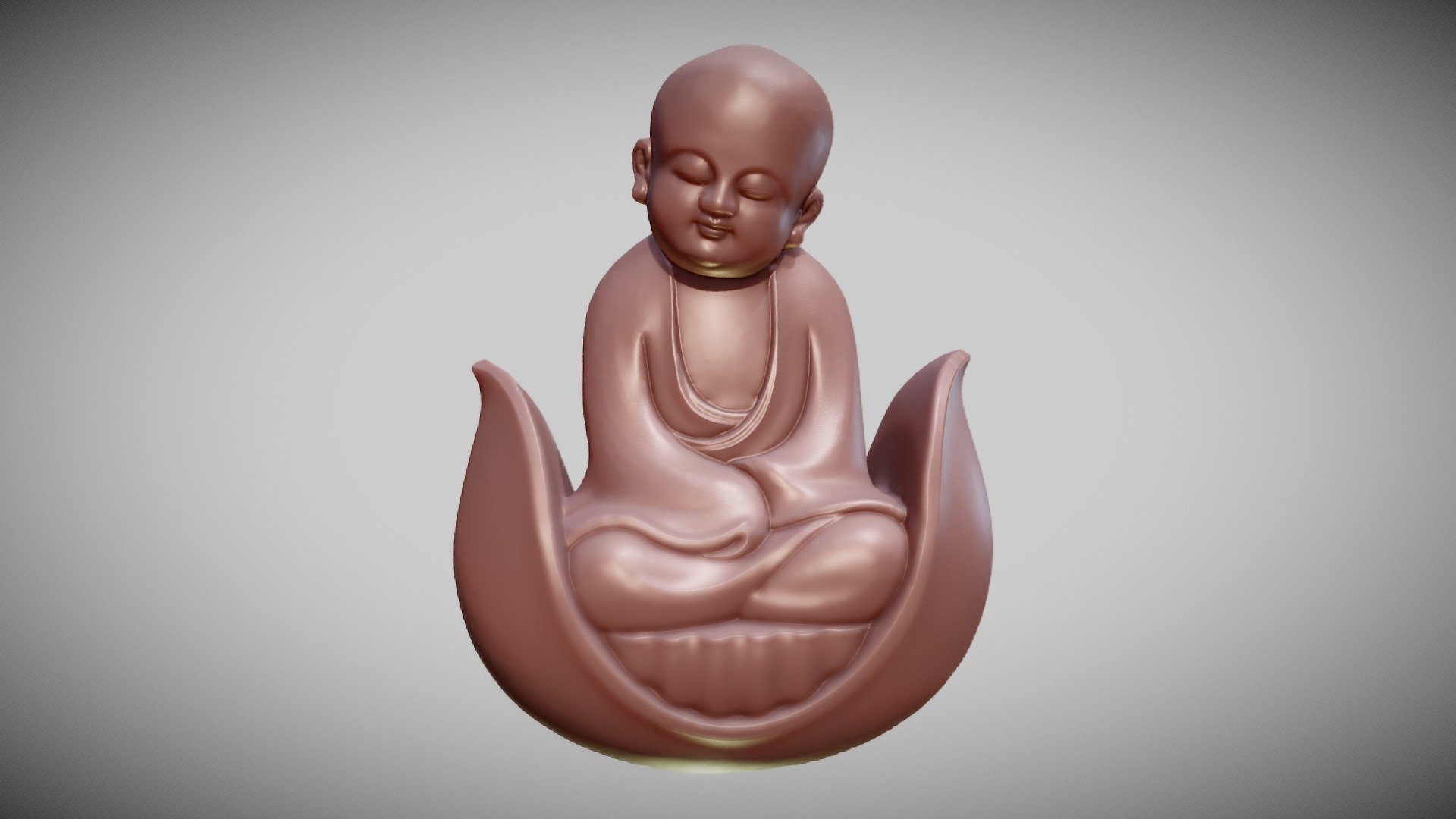 Little monk sitting on the lotus - Buy Royalty Free 3D model by CGTOMY ...