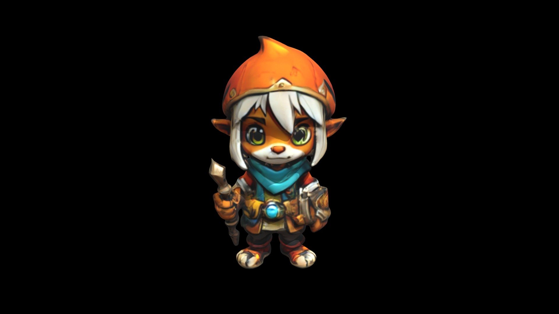 a sticker of a cartoon character with the let - Download Free 3D model ...