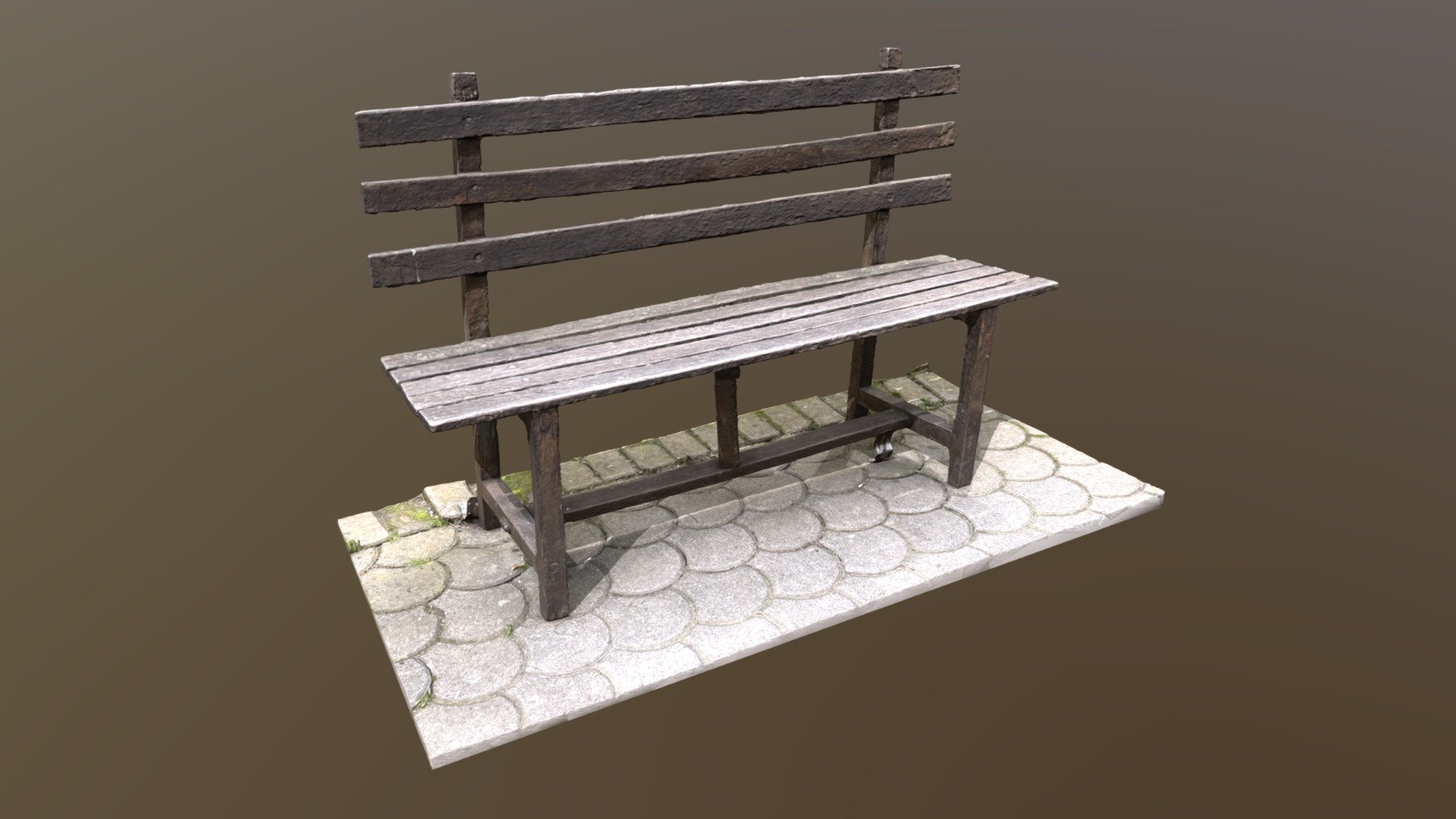 Prishtina City Old wooden park bench - Download Free 3D model by Lorik ...