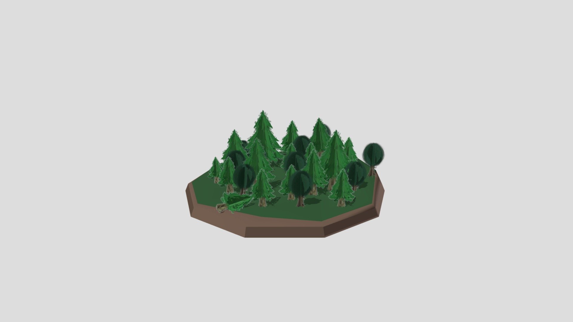 A forest with surprisingly flat trees - Download Free 3D model by ...