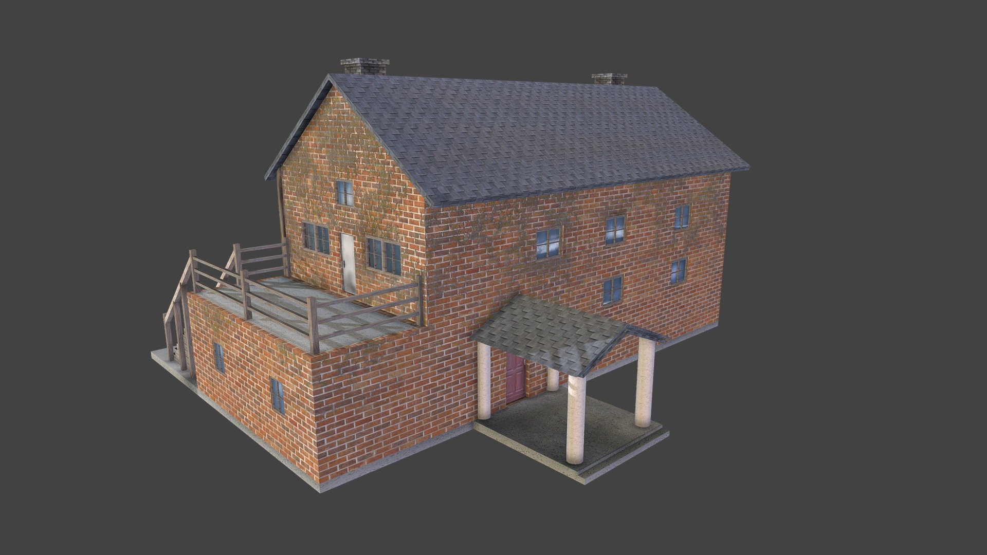 Brick House - 3D model by Zachary Ladue (@ZacharyLadue) [dc52c66] - Sketchfab