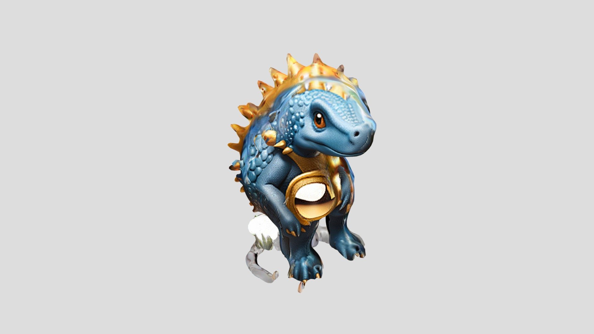 Blue Dinosaur with Gold Rings on its Legs A s - Download Free 3D model ...