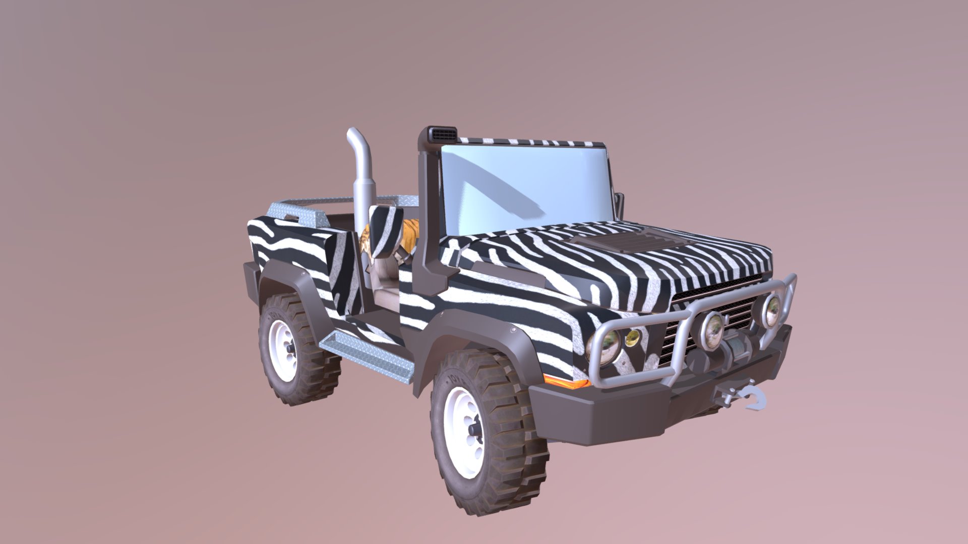 Jeep Safari Zebra Car - 3D model by HardzGal [dc5b702] - Sketchfab