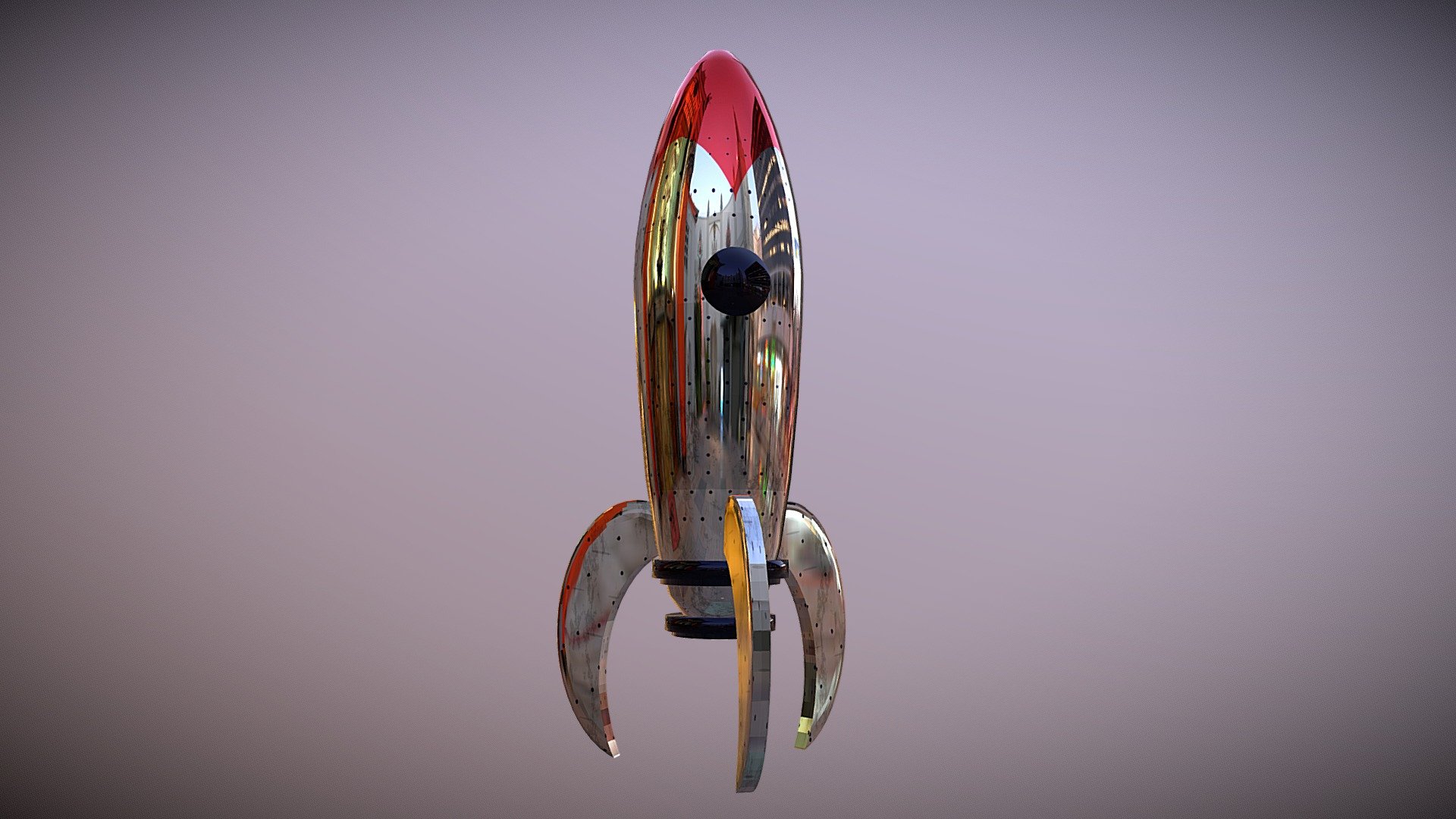 Low-Poly Retro Sci-fi Classic Rocket - Buy Royalty Free 3D model by ...