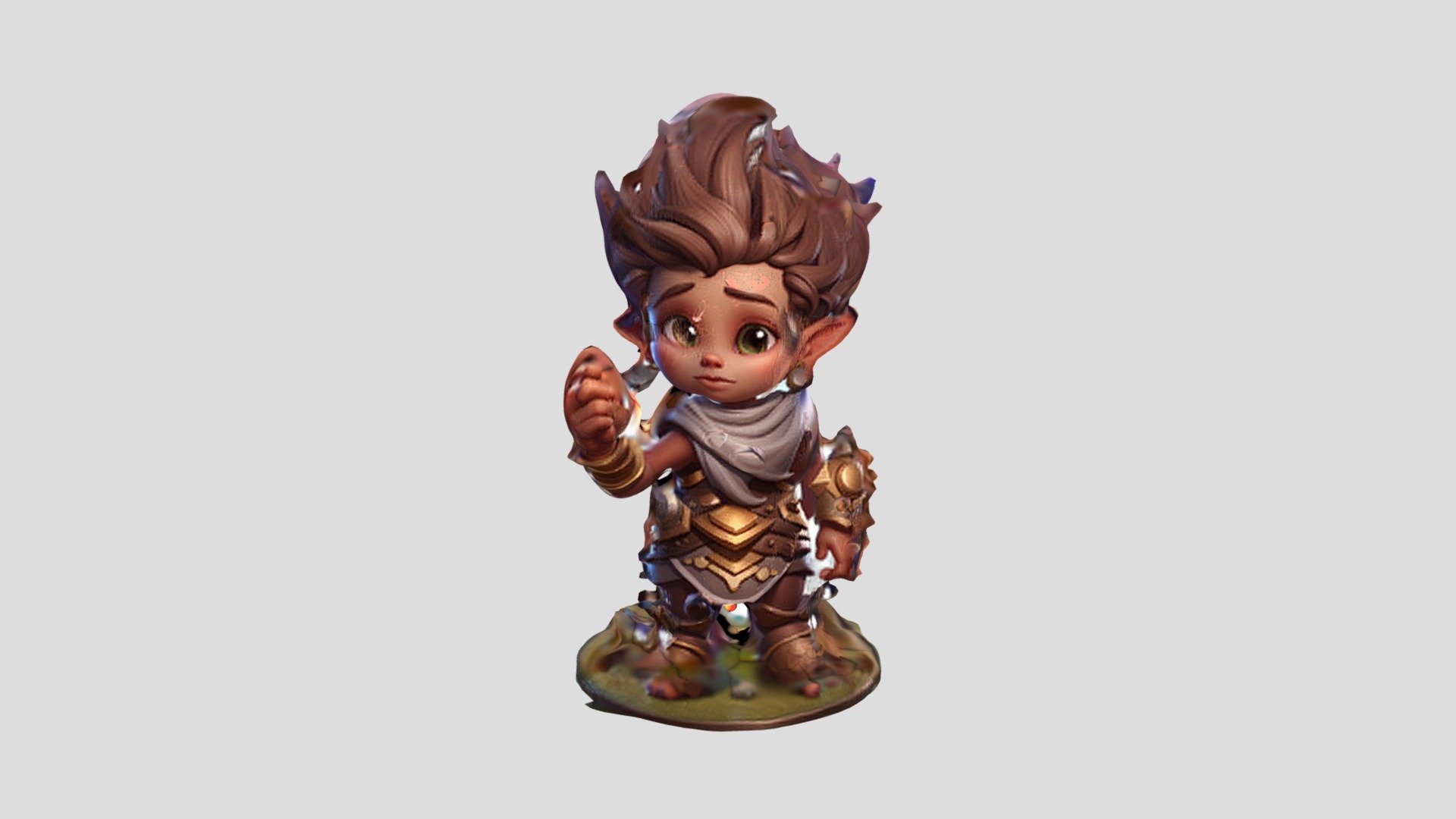 Cute little elf warrior figurine on a black bac - Download Free 3D ...