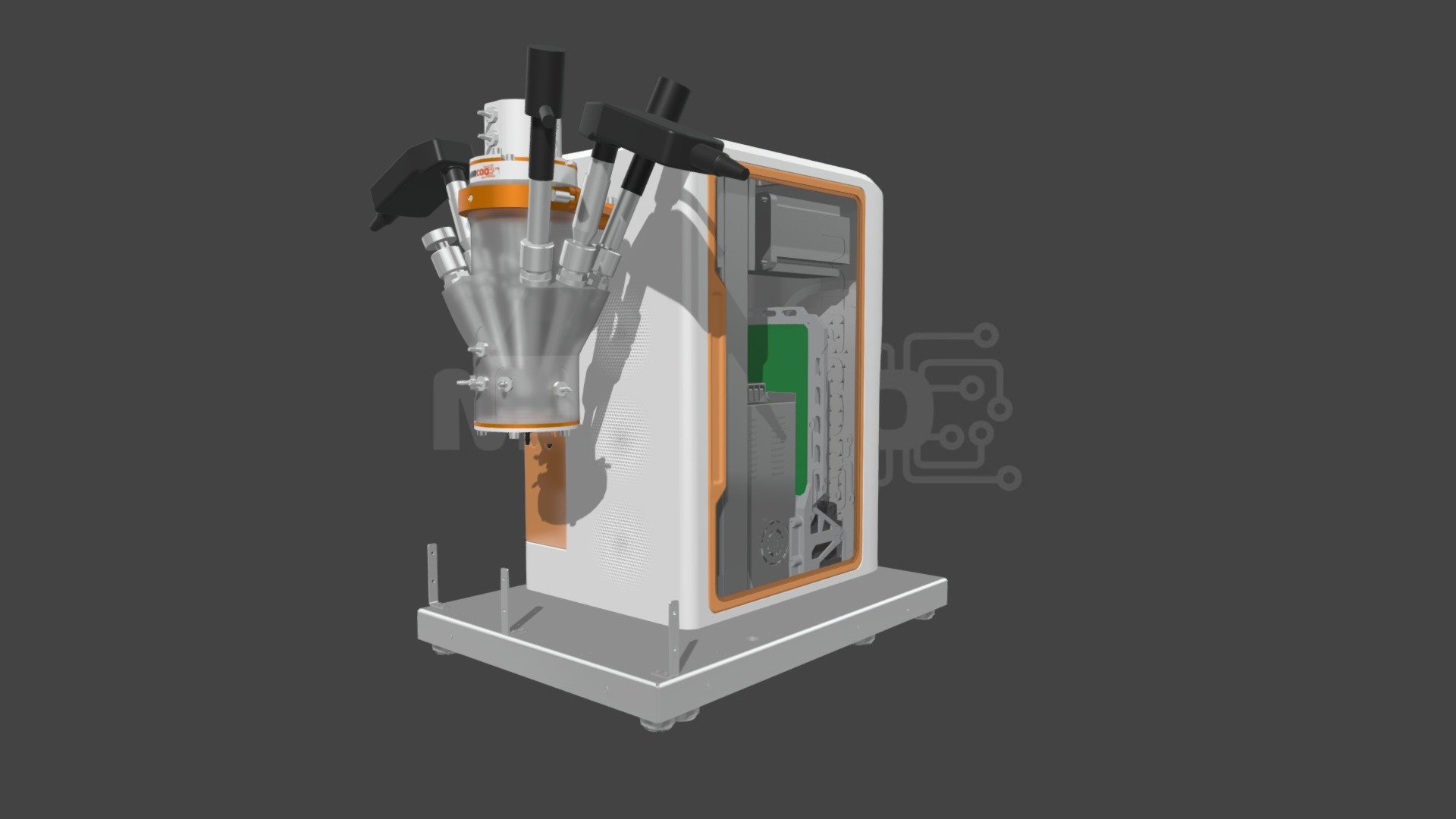 Cylindrical reactor with Control Tower by Mircod - 3D model by Mircod ...
