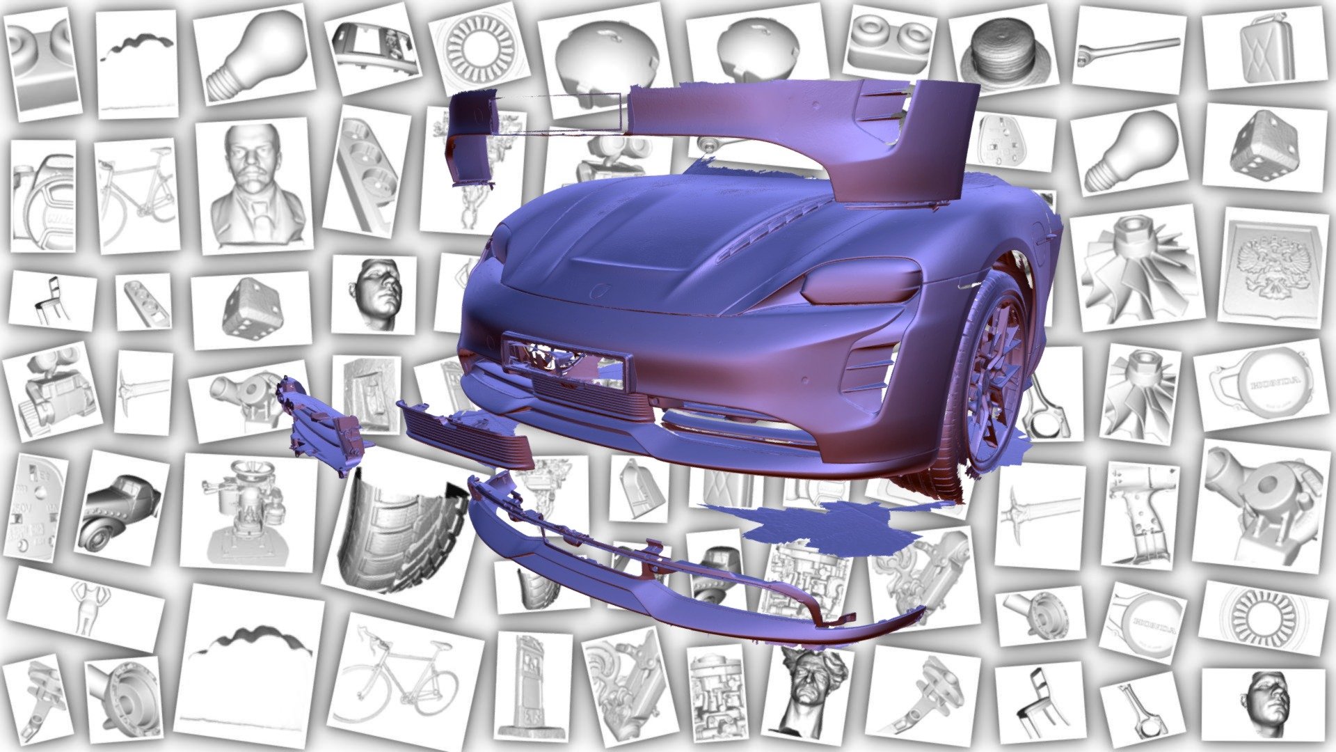 Porsche Taycan 3d Scan Data - 3D model by CAD-LAB (@3dscaning) [dc70e27 ...