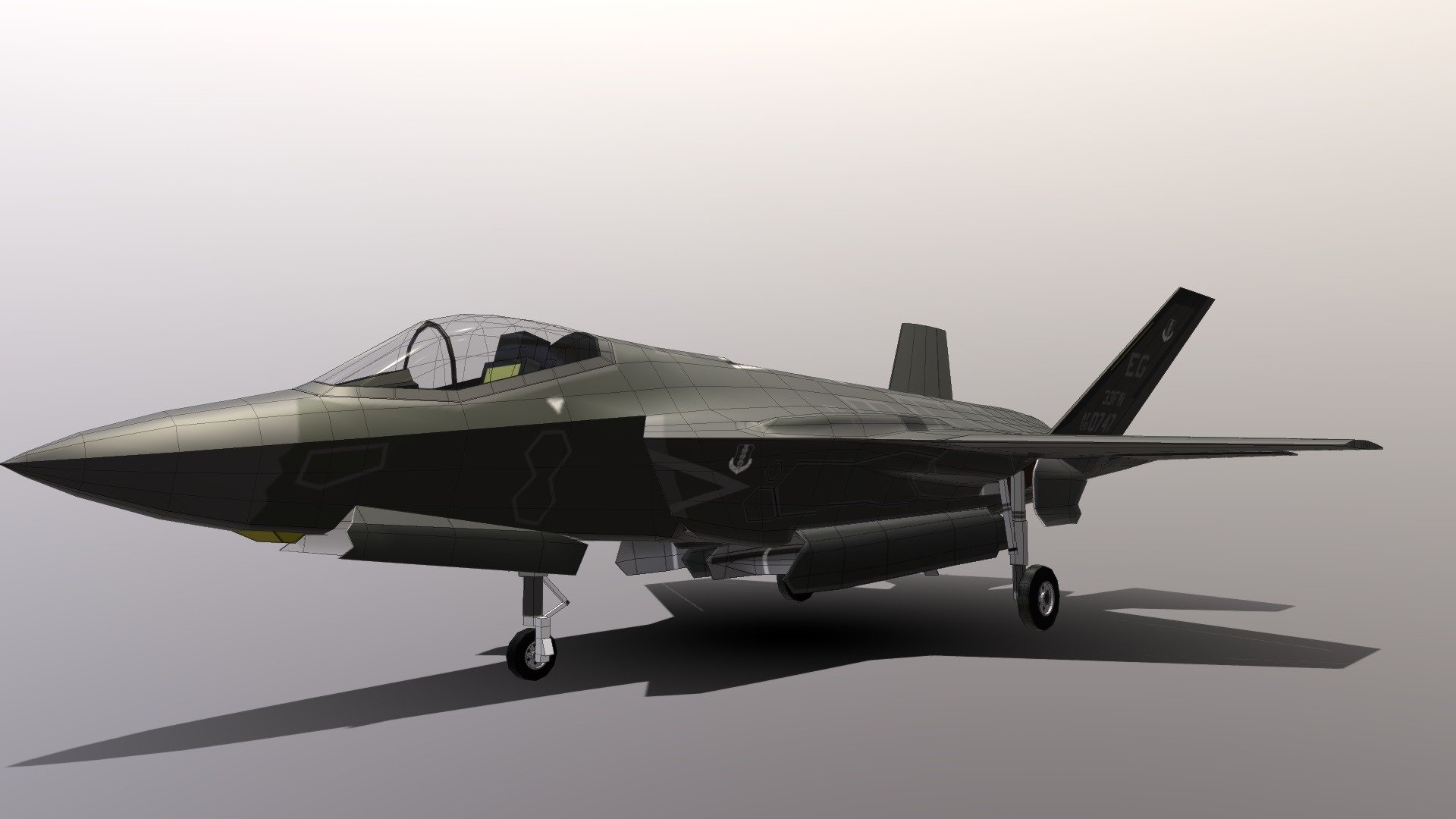 Low poly 1:1 USAF F35A - Download Free 3D model by Yi Tsung Lee (@WTigerTw) [dc727cb] - Sketchfab