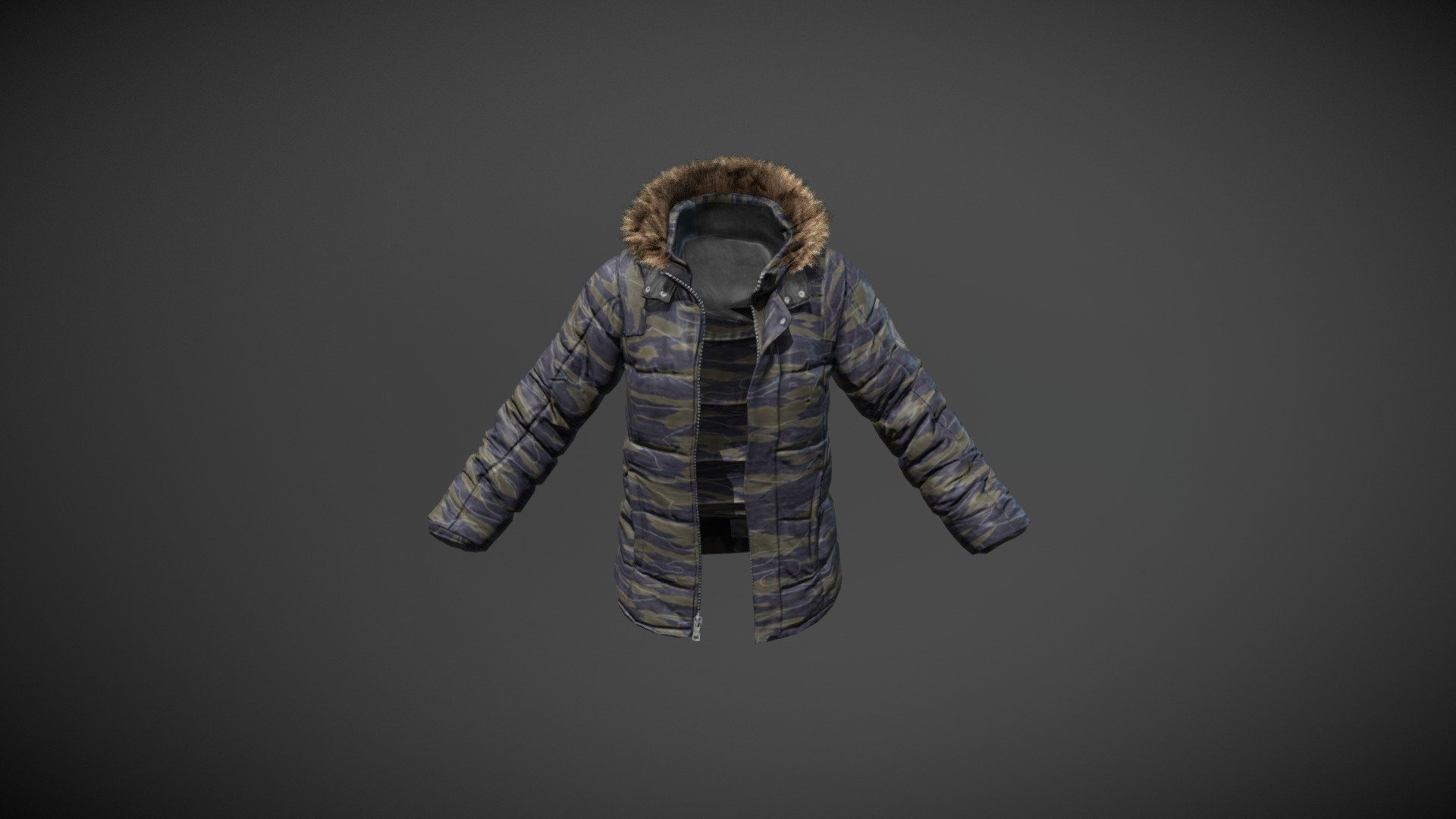 PADDED JACKET (CAMO) - 3D model by PUBGShowcase [dc739b1] - Sketchfab