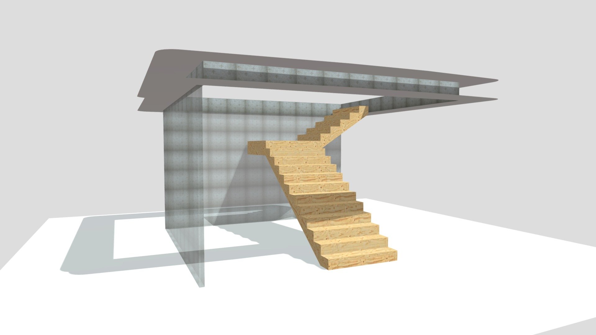 L Shaped with Landing Cut Stringer All Plywood - Download Free 3D model ...