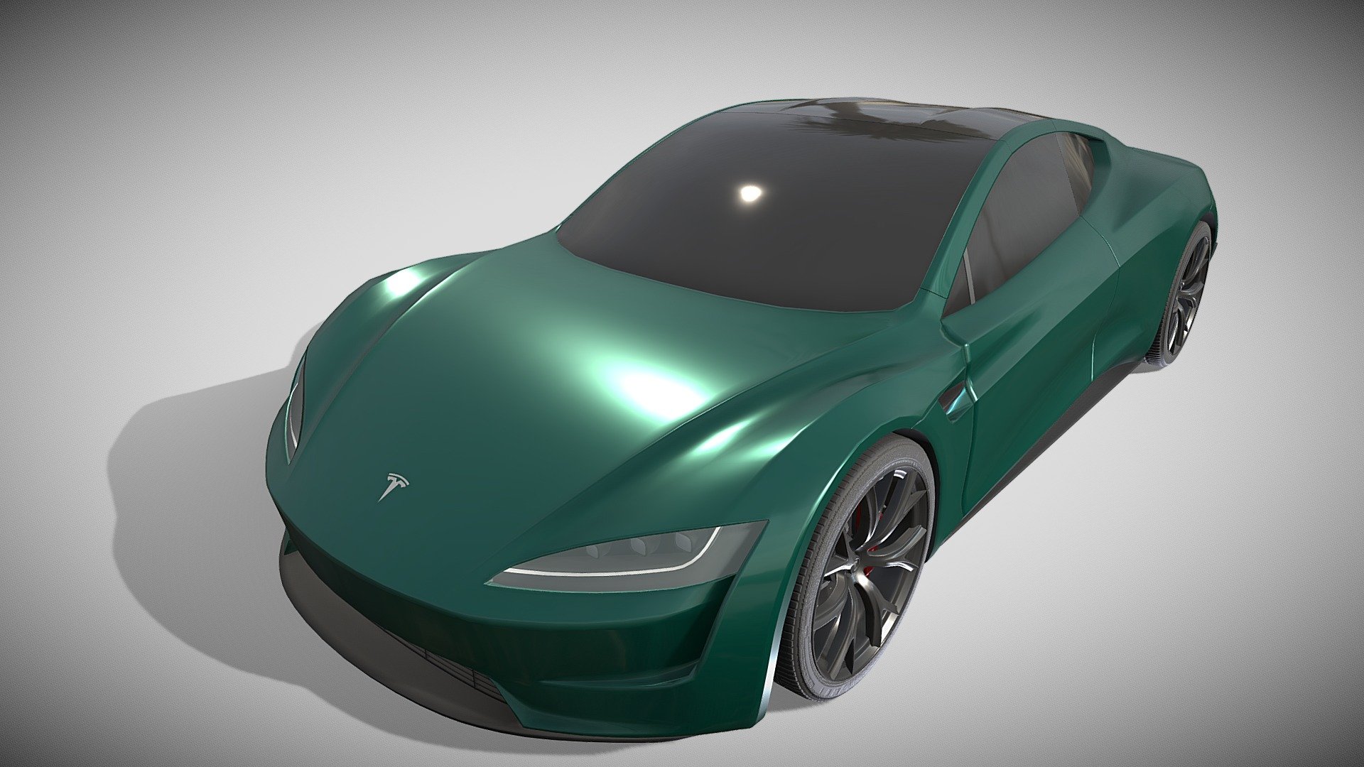 Tesla Roadster Green - Buy Royalty Free 3D model by dragosburian ...