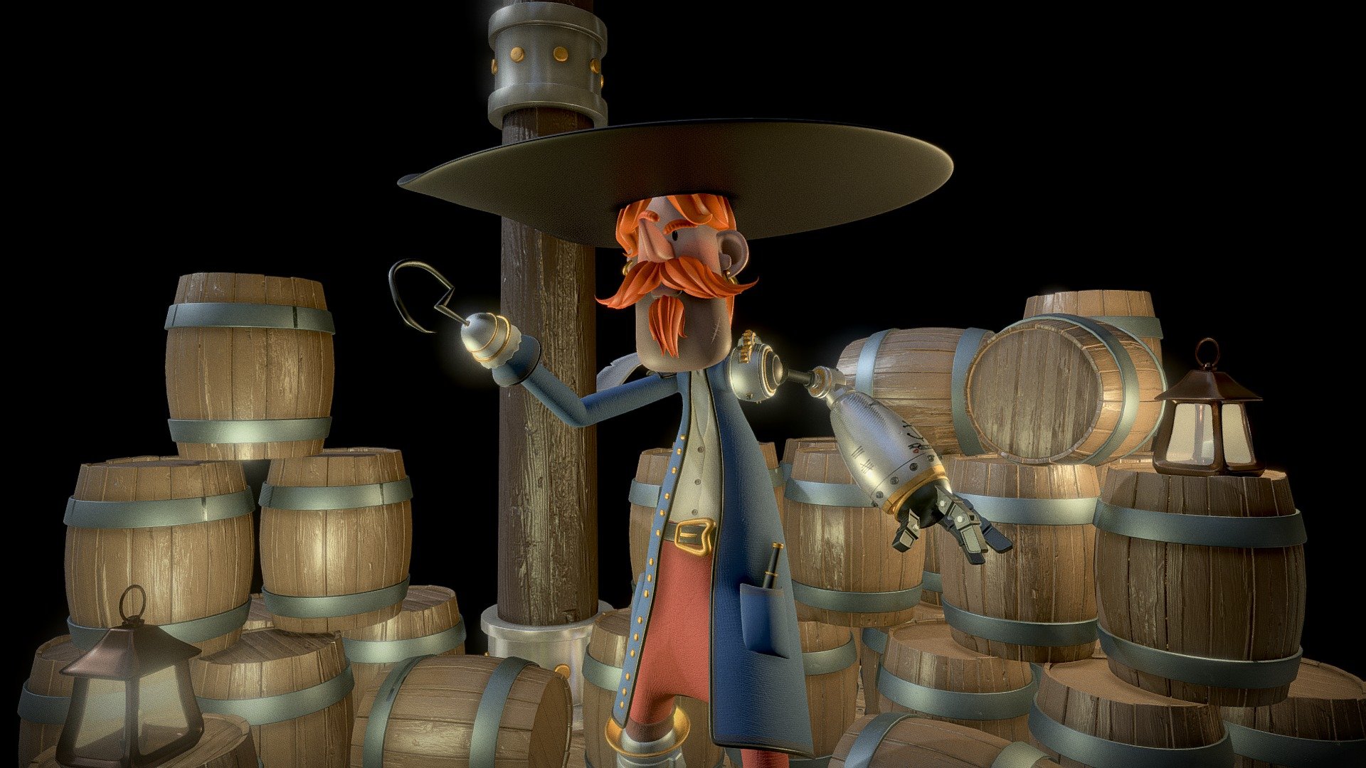 Captain Pirate Download Free 3d Model By Mrlunettes Dc865c8 Sketchfab