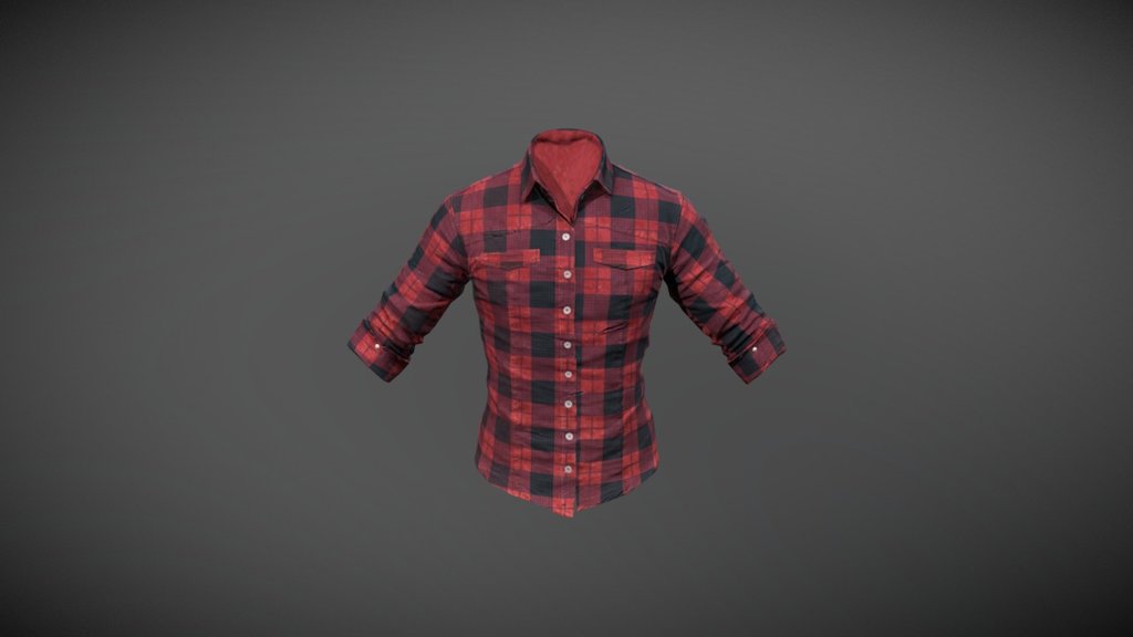 CHECKED SHIRT (RED) - 3D model by PUBGShowcase [dc8b112] - Sketchfab