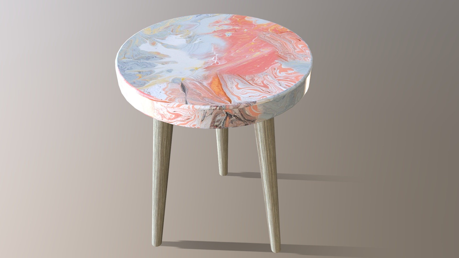 Round stool resin top with 3 legs - Buy Royalty Free 3D model by ...