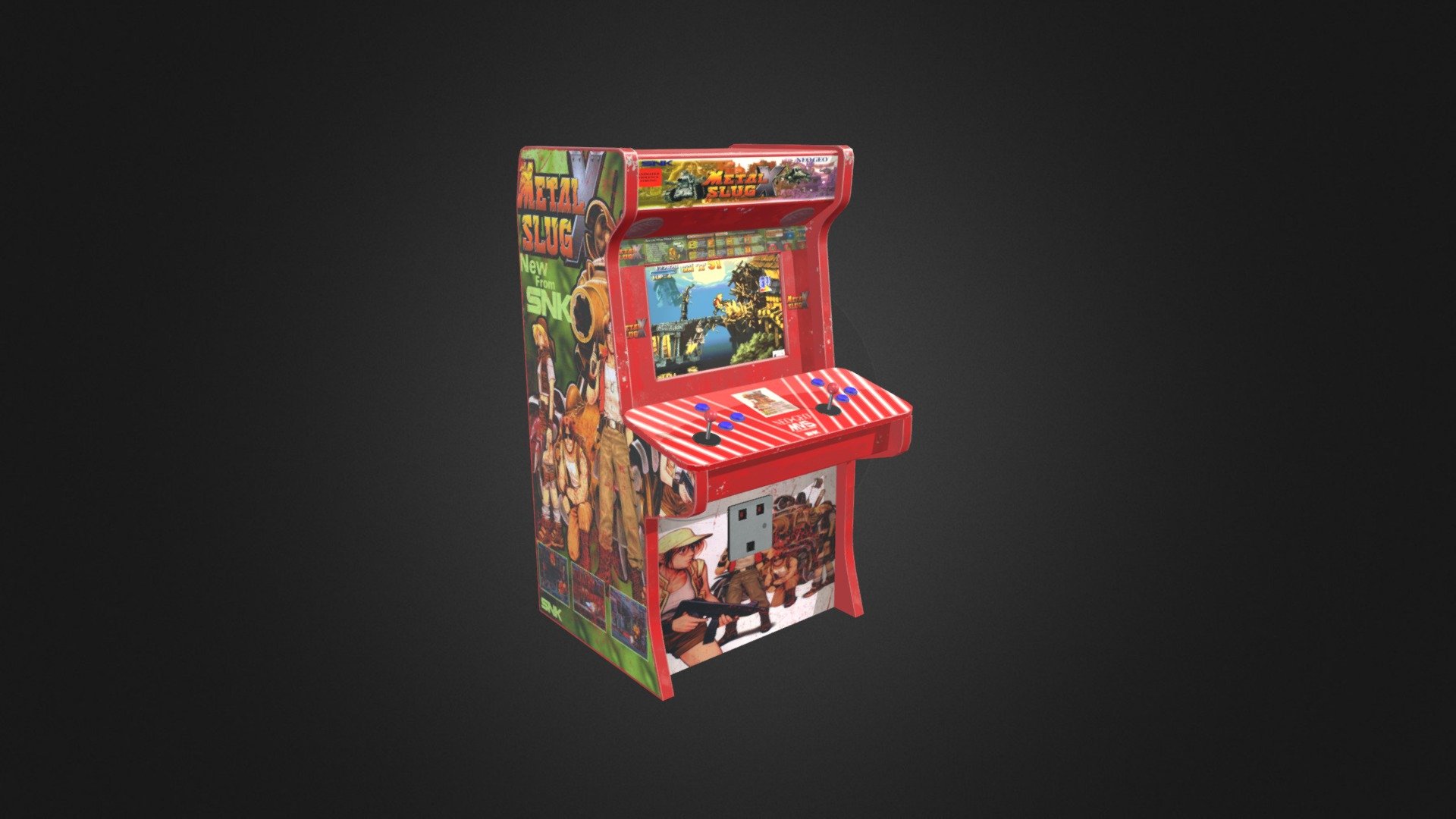 Arcade Cabinet - Metal Slug X - 3D model by fedemoroz [dc94363] - Sketchfab