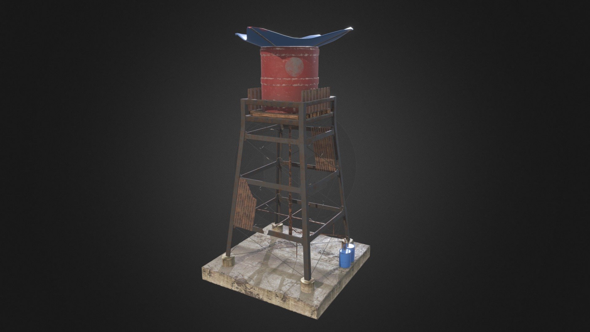 Water Collection Tower - 3D model by Justin Goulding (@JGoulding ...