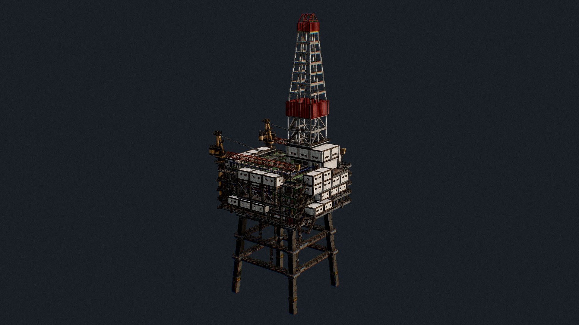 Offshore oil rig - Download Free 3D model by Juoda [dcbcebf] - Sketchfab