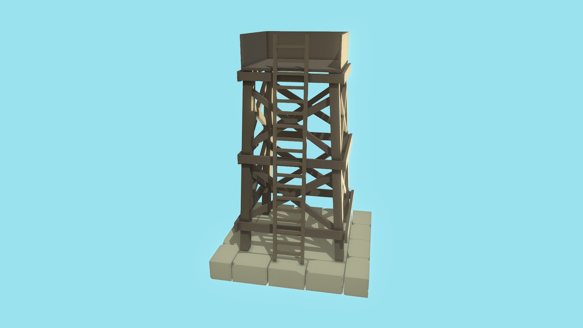 Wood Tower Low-Poly - Download Free 3D model by Feodal (@fafagame21 ...