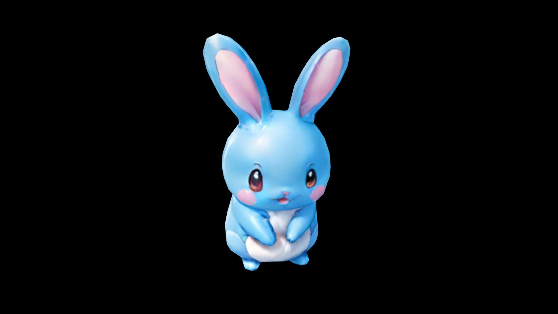 The Bunny A vibrant blue bunny with pink ears si - Download Free 3D ...
