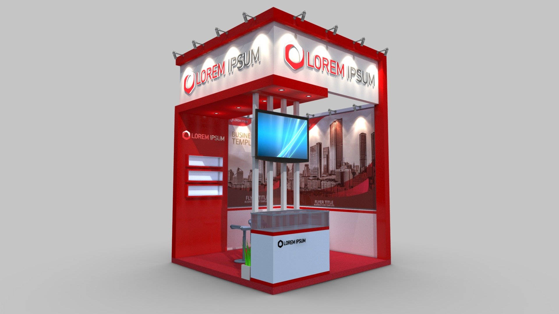Exhibition Stand 3x3m - Buy Royalty Free 3D model by fasih.lisan ...