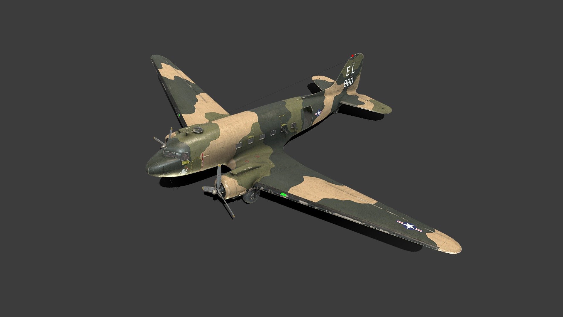Douglas AC-47 Spooky Gunship - Buy Royalty Free 3D model by MaX3Dd ...