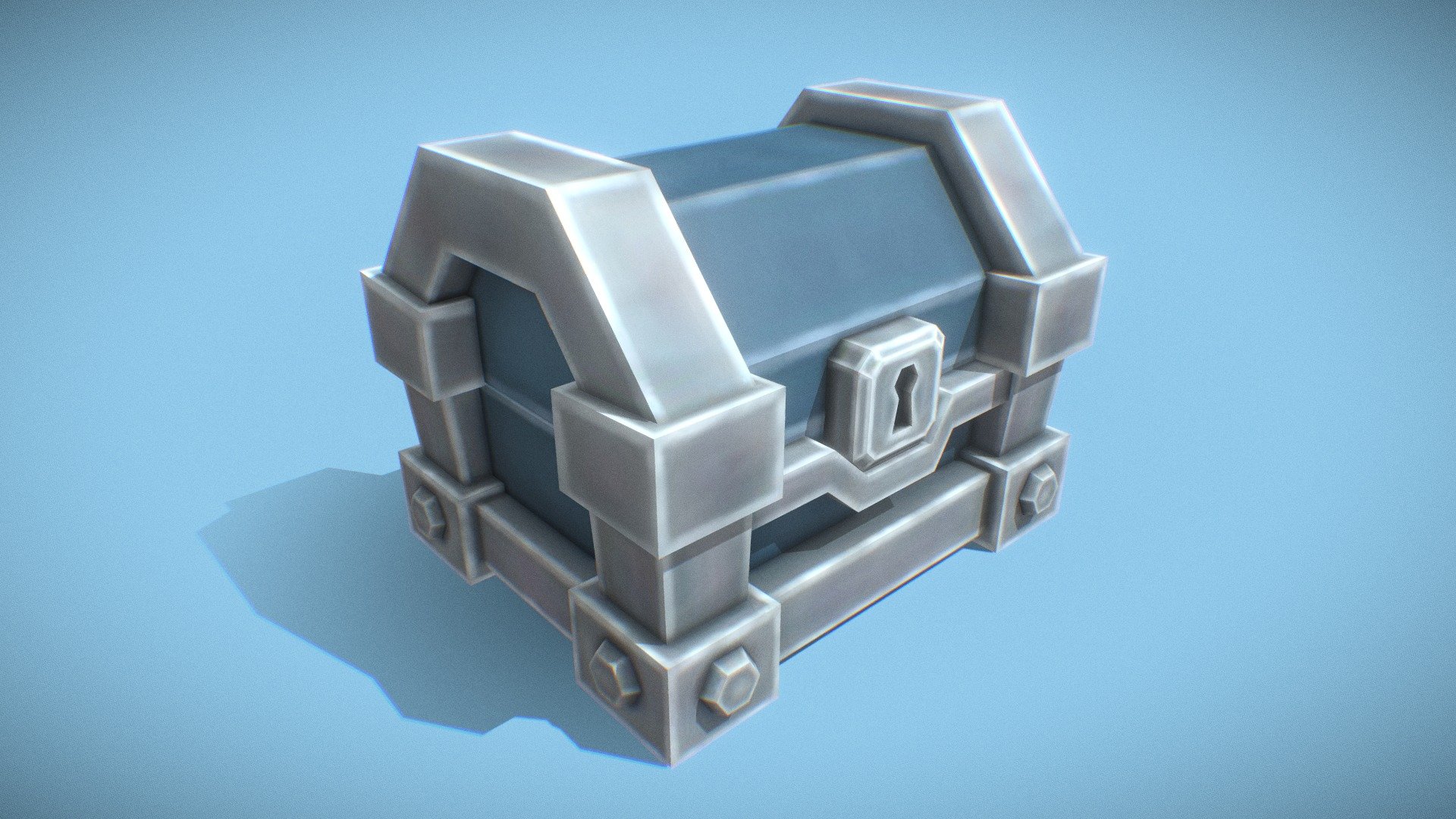 Low Poly Iron Chest - 3D model by OozyArtist [dcd5b3c] - Sketchfab